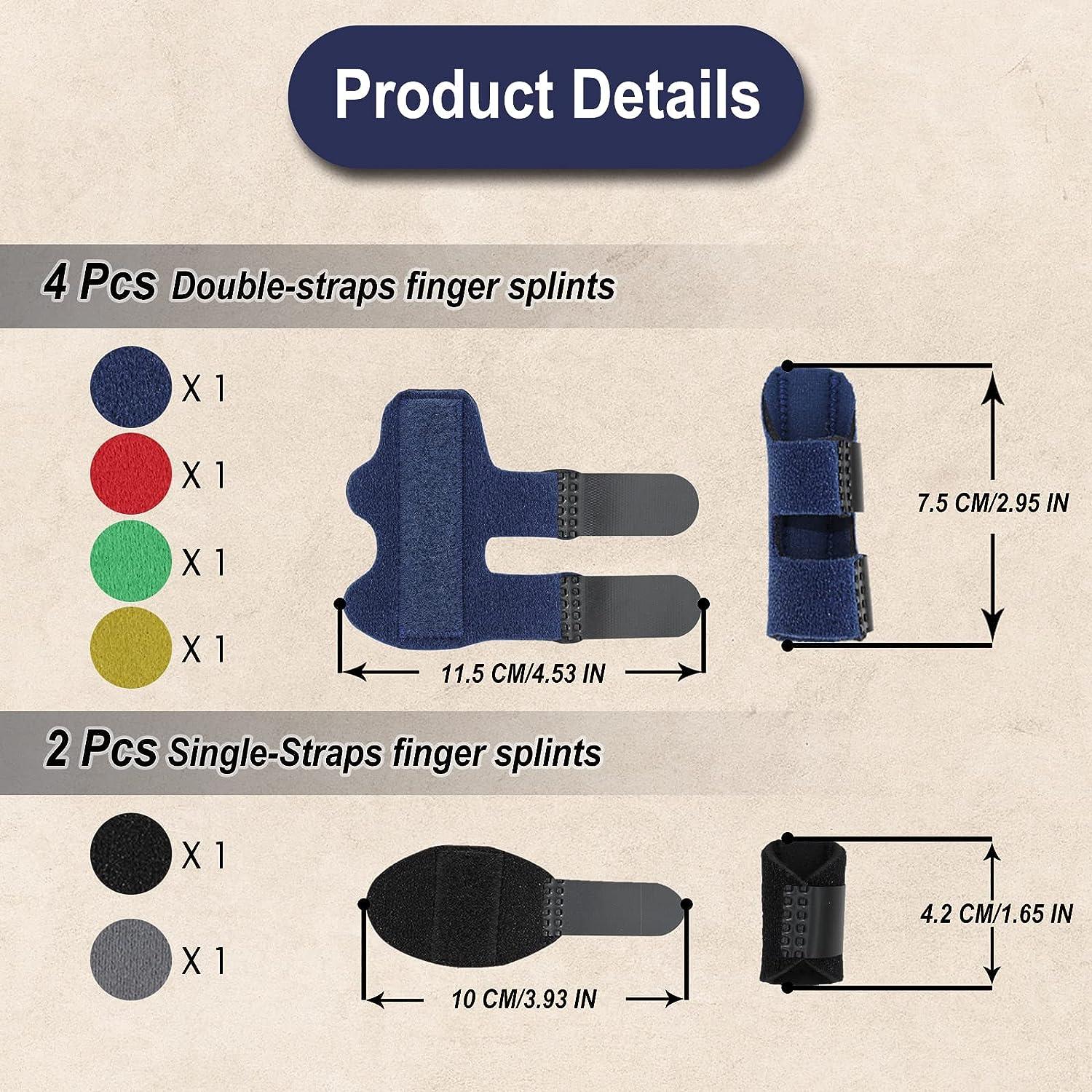 RonJea 6 Pcs Trigger Finger Splints - Finger Splint Support Brace Kit ...