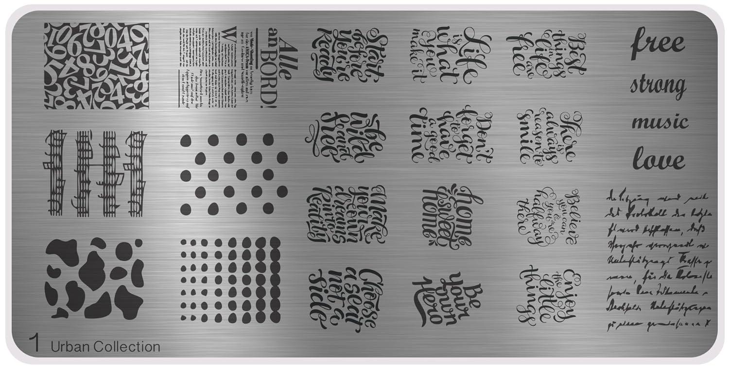 MoYou XL Urban Stencil Collection 1 | Calligraphy & Numbers | Complete ...