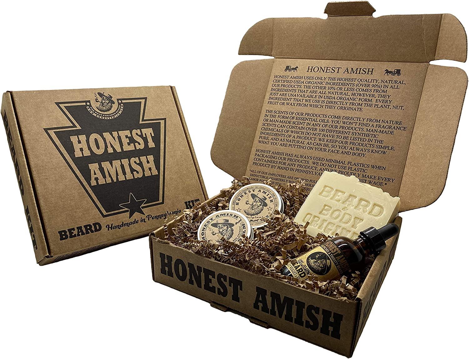 Honest Amish Beard Kit Gift Box | Premium Grooming Kit for Men | Buy ...