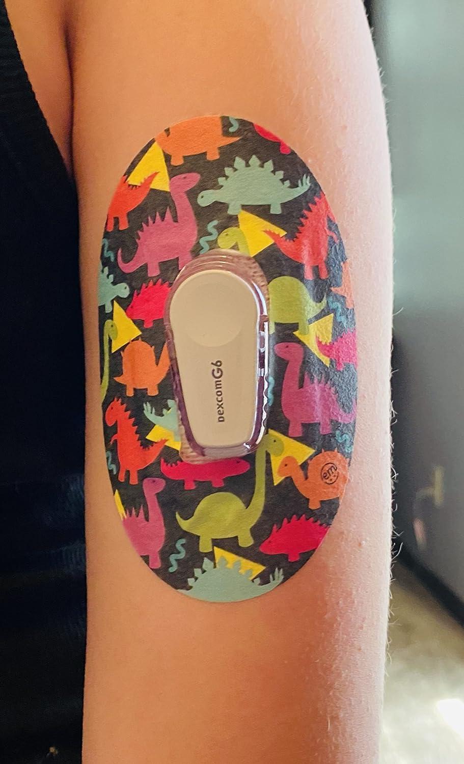 ExpressionMed Dexcom G6 Adhesive Patch (10-Pack) - Waterproof CGM Tape - Delightful Dinosaurs ...