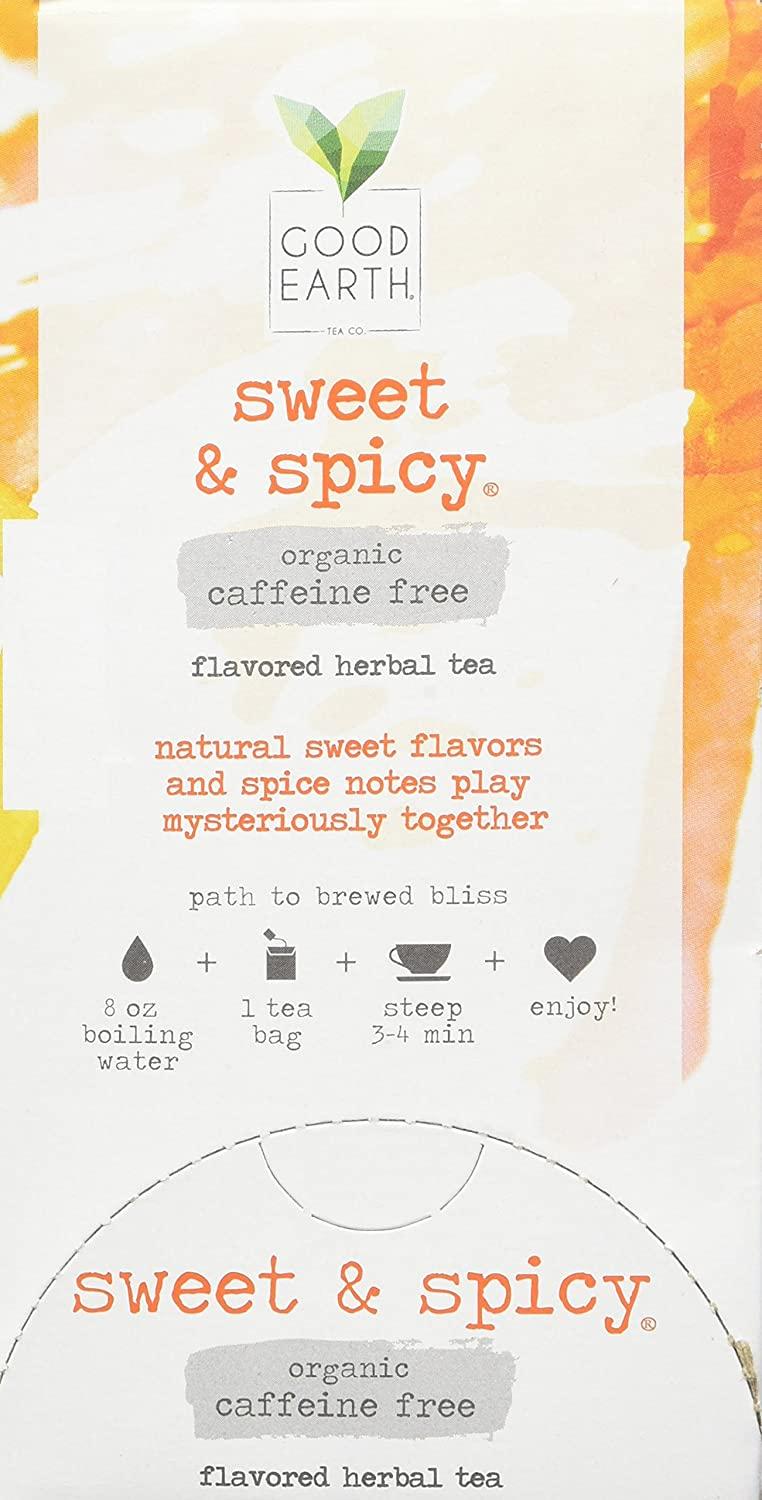 Organic Sweet & Spicy Herbal Tea - Caffeine Free | Good Earth Teas (18 ...