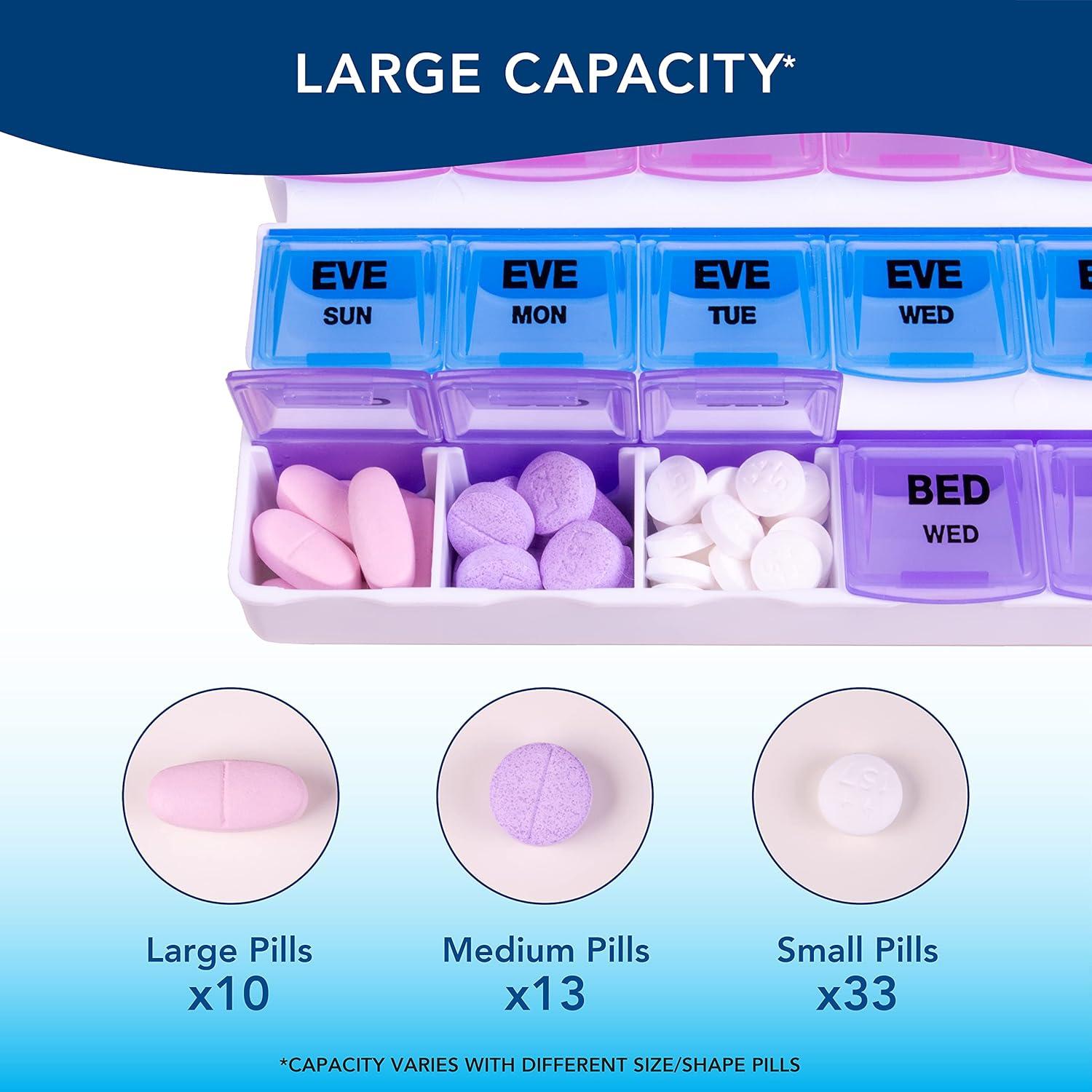 Apex 7-Day Mediplanner Pill Organizer | Weekly Color-Coded Easy-Open ...