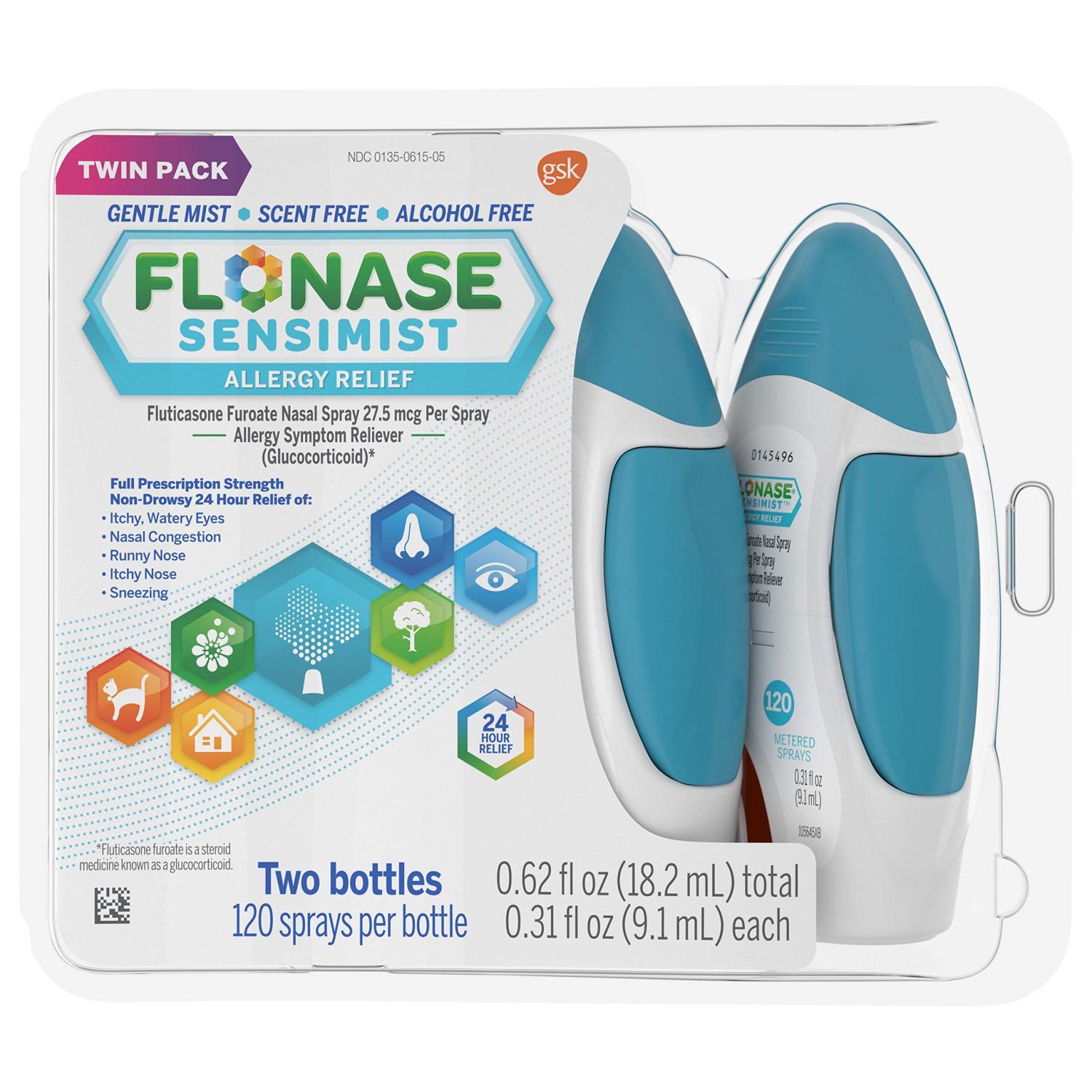 Flonase Sensimist Allergy Relief Nasal Spray - 240 Count, 2 Bottles (0. ...