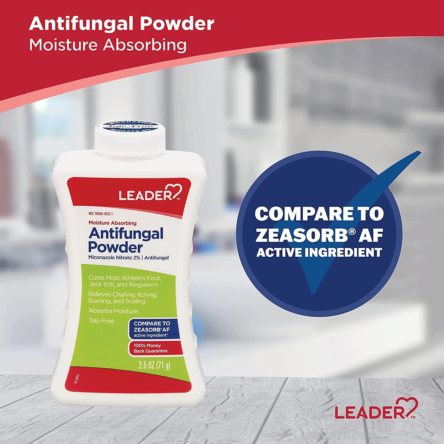 LEADER Miconazole Antifungal Powder 2.5 oz (Pack of 3) | Talc-Free ...