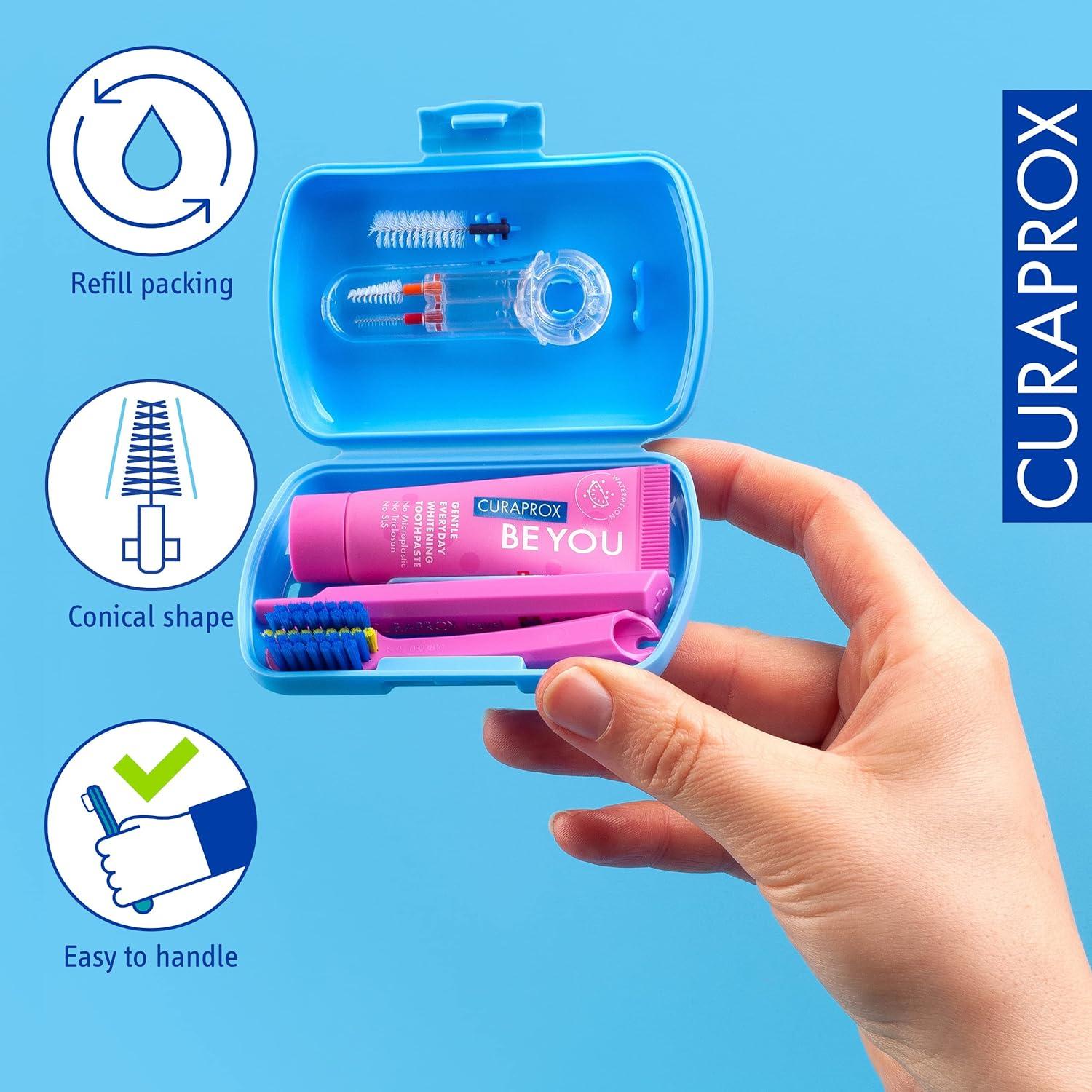Curaprox Travel Set Ortho Blue - Travel Toothbrush Interdental Brush ...