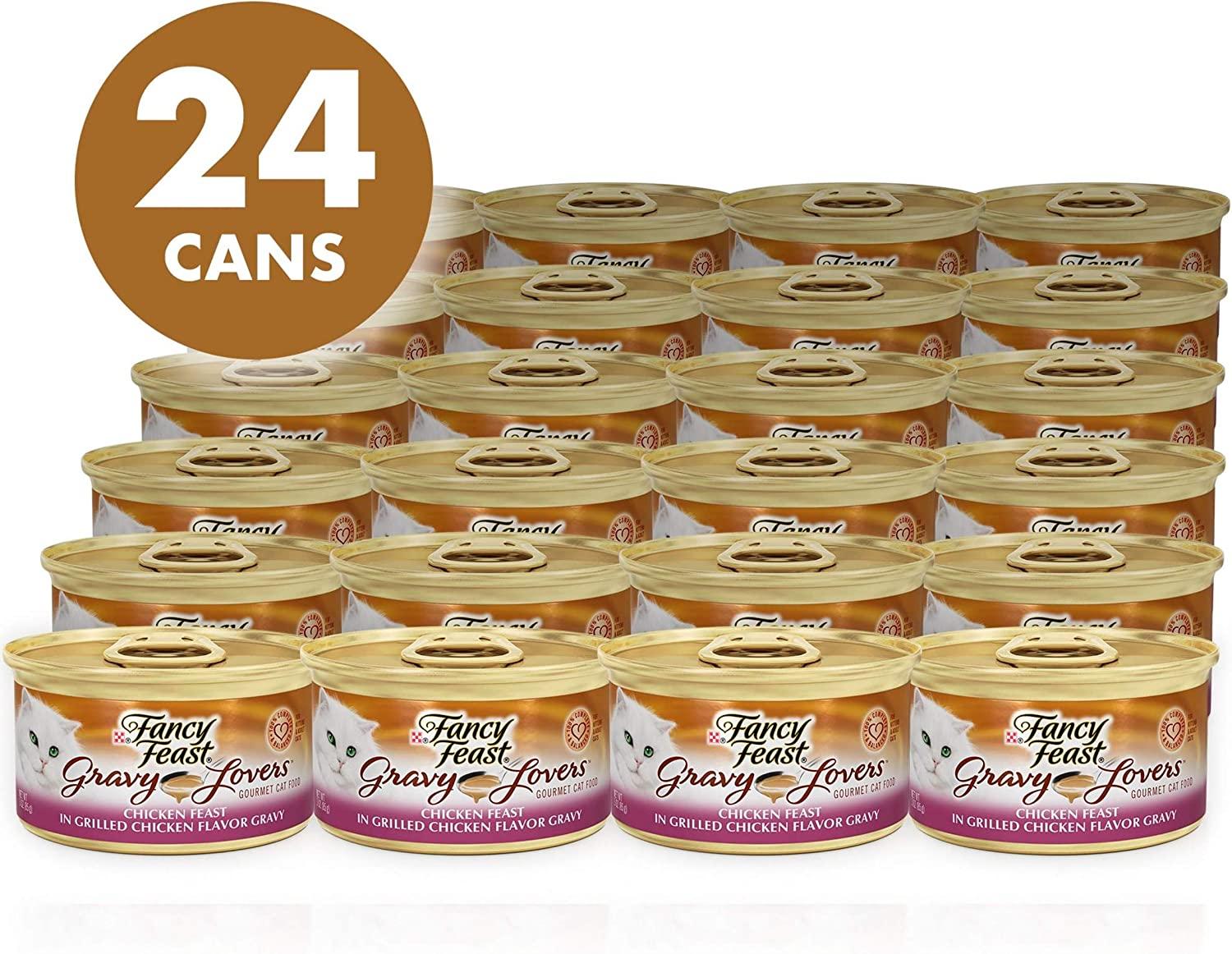 Purina Fancy Feast Gravy Lovers Beef Feast Wet Cat Food - 24 Cans, 3 oz ...