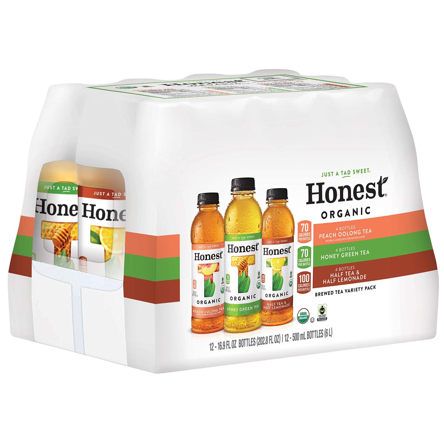 Honest Tea Variety Pack - Honey Green, Peach Oolong, Half & Half - 16.9 ...