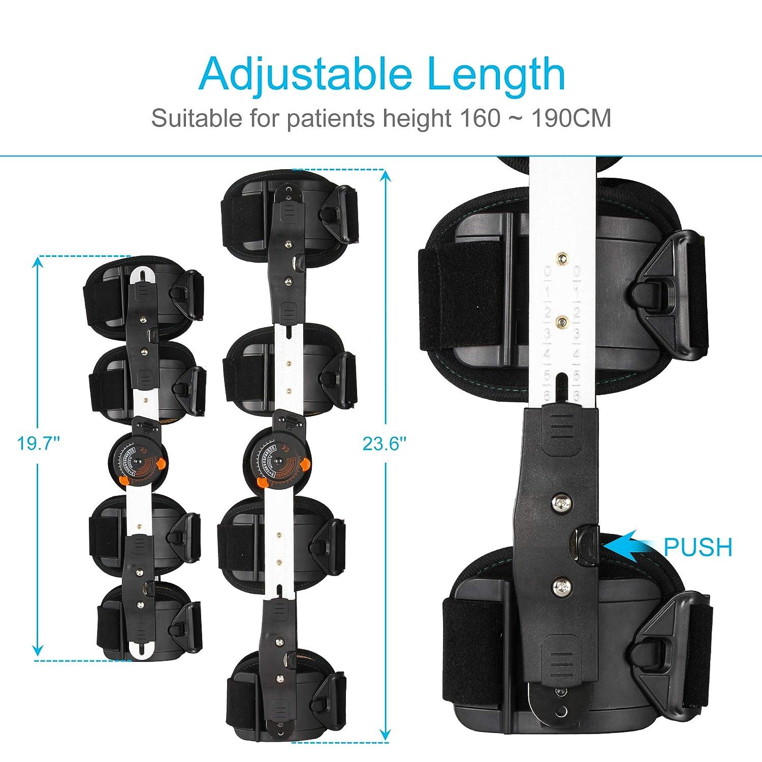 REAQER Hinged Knee ROM Brace - Adjustable Support for Knee Injury ...