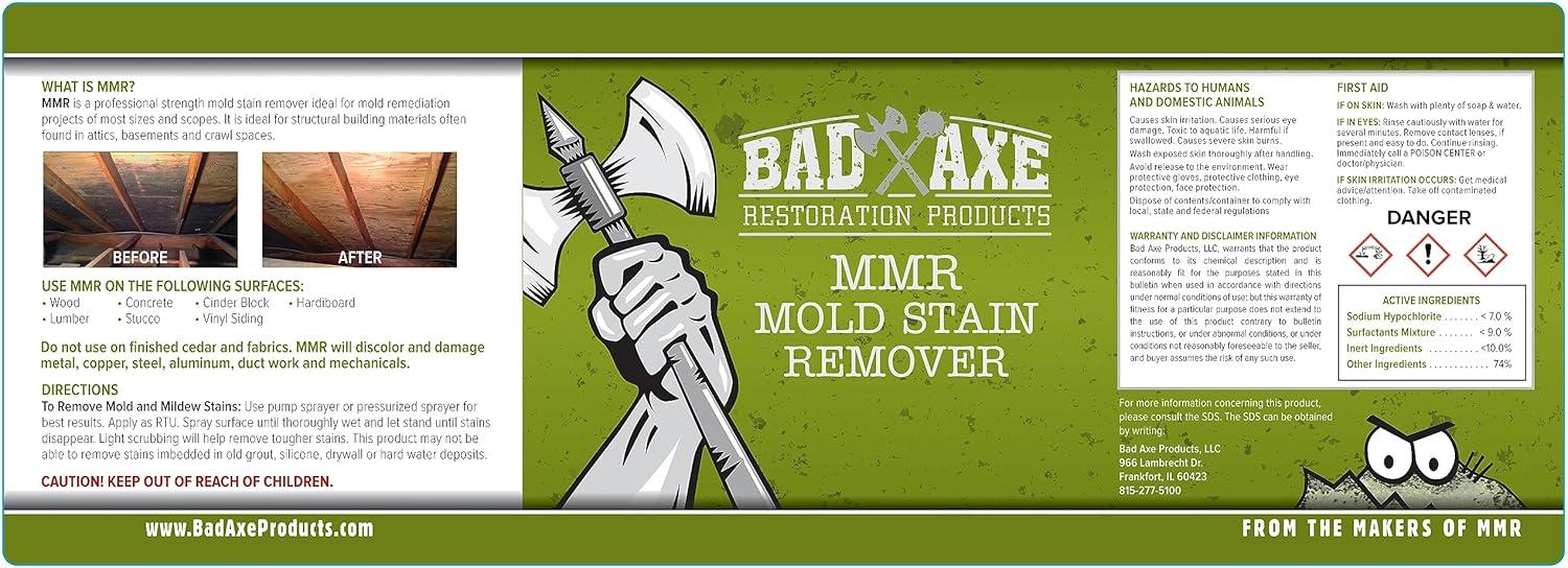 Buy Bad Axe MMR Instant Mold & Mildew Stain Remover - Professional ...