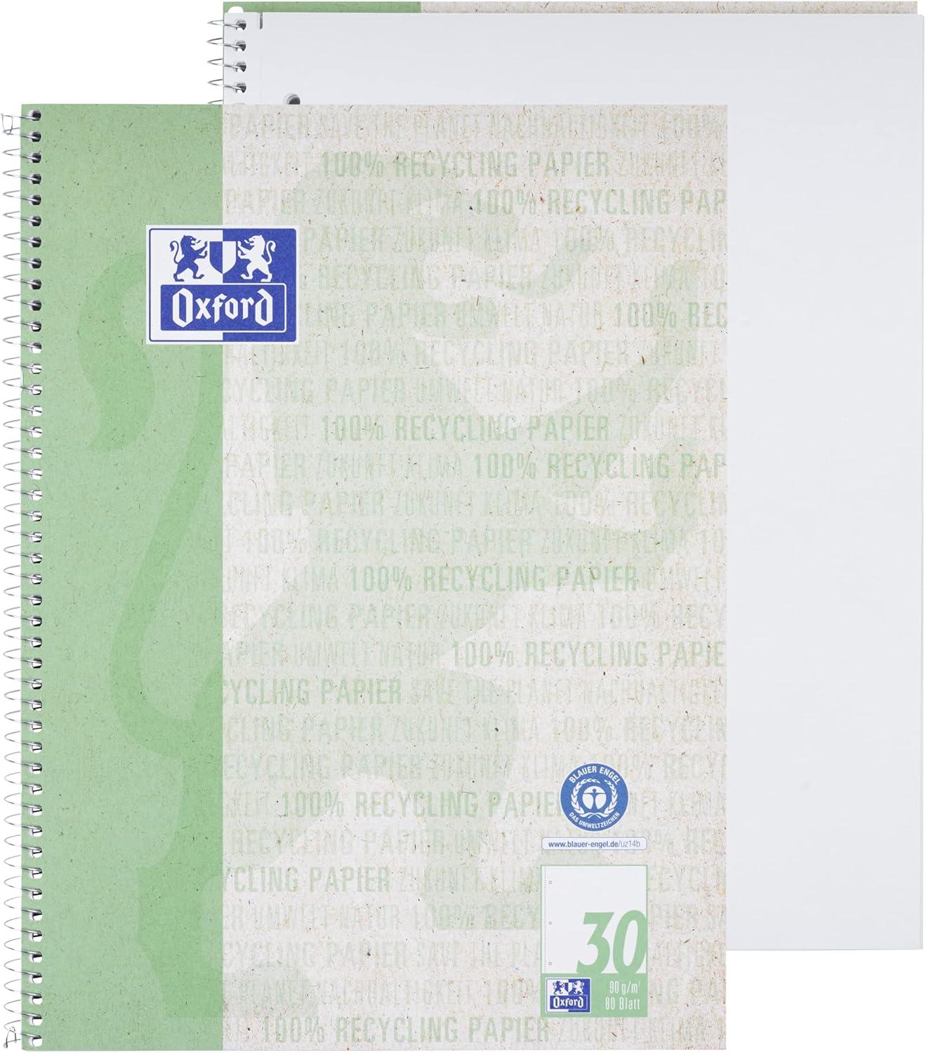 Buy Oxford Recycling College Block - A4 Blank 80 Sheets Pack of 10 ...