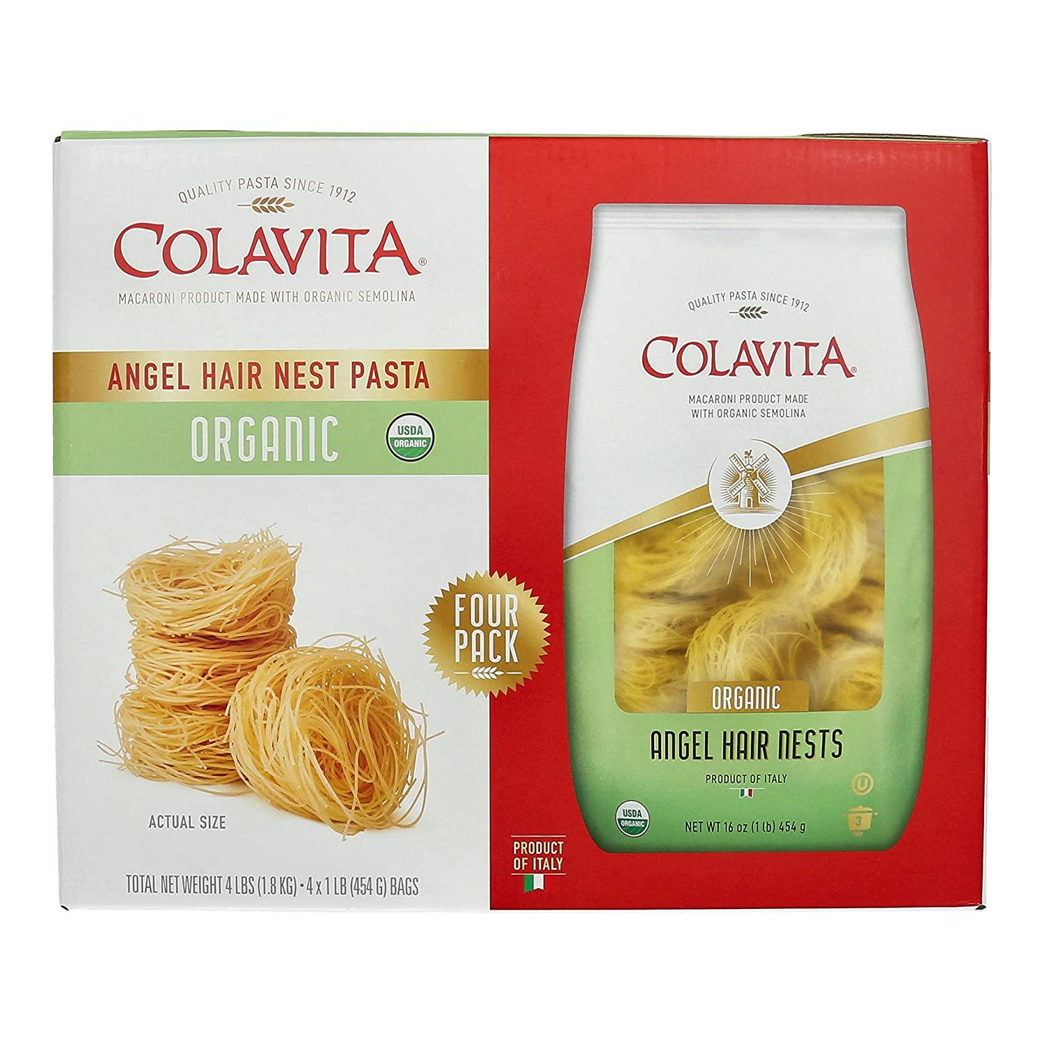 Colavita Organic Angel Hair Nest Capellini Thin Spaghetti Pasta 4 Pack ...