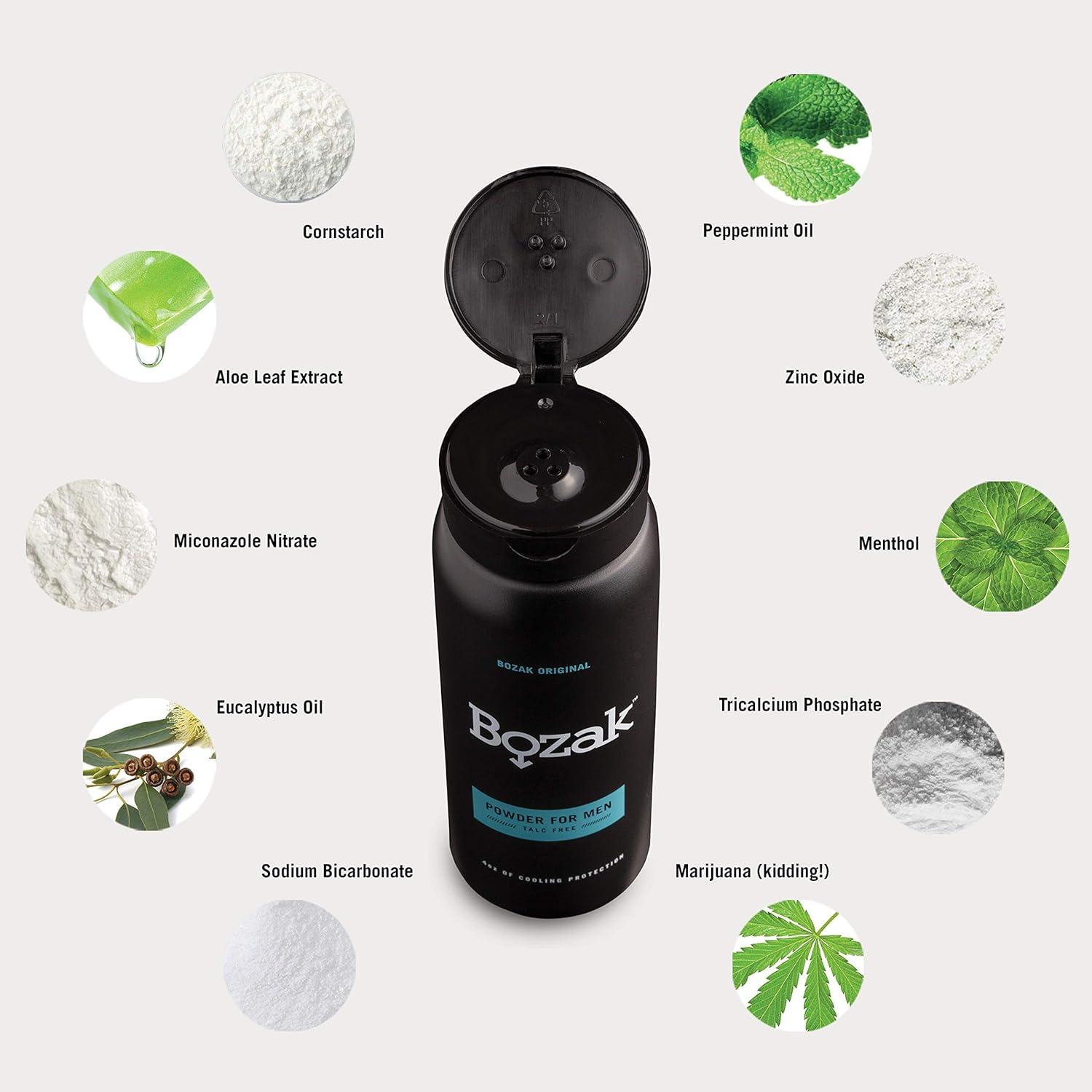 Bozak Cooling Body and Powder for Men Talc Free - Jock Itch Defense ...
