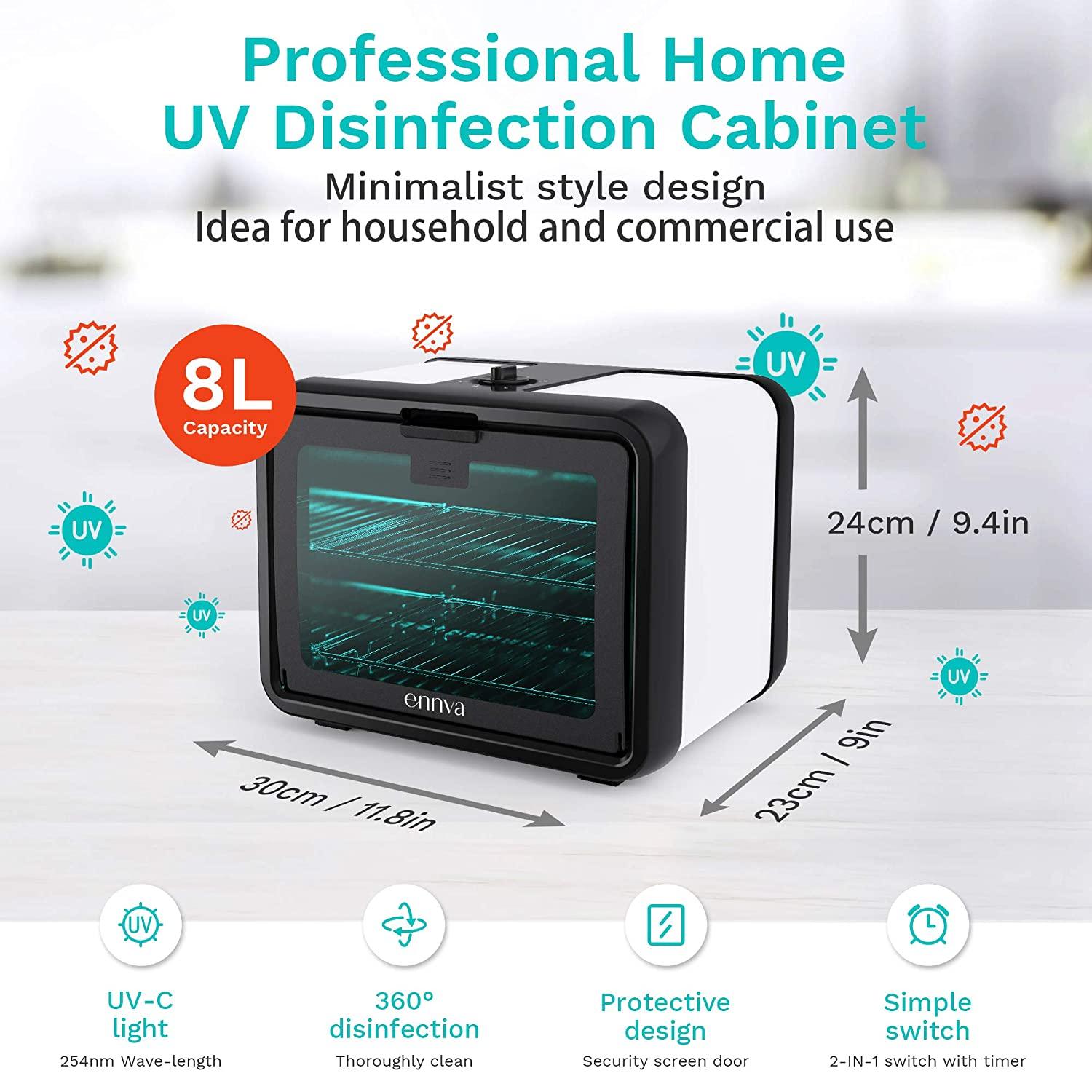 ENNVA Large UV Sanitizer Box - Powerful Ultraviolet Disinfection Cabinet for Phone, Toys, Towels ...