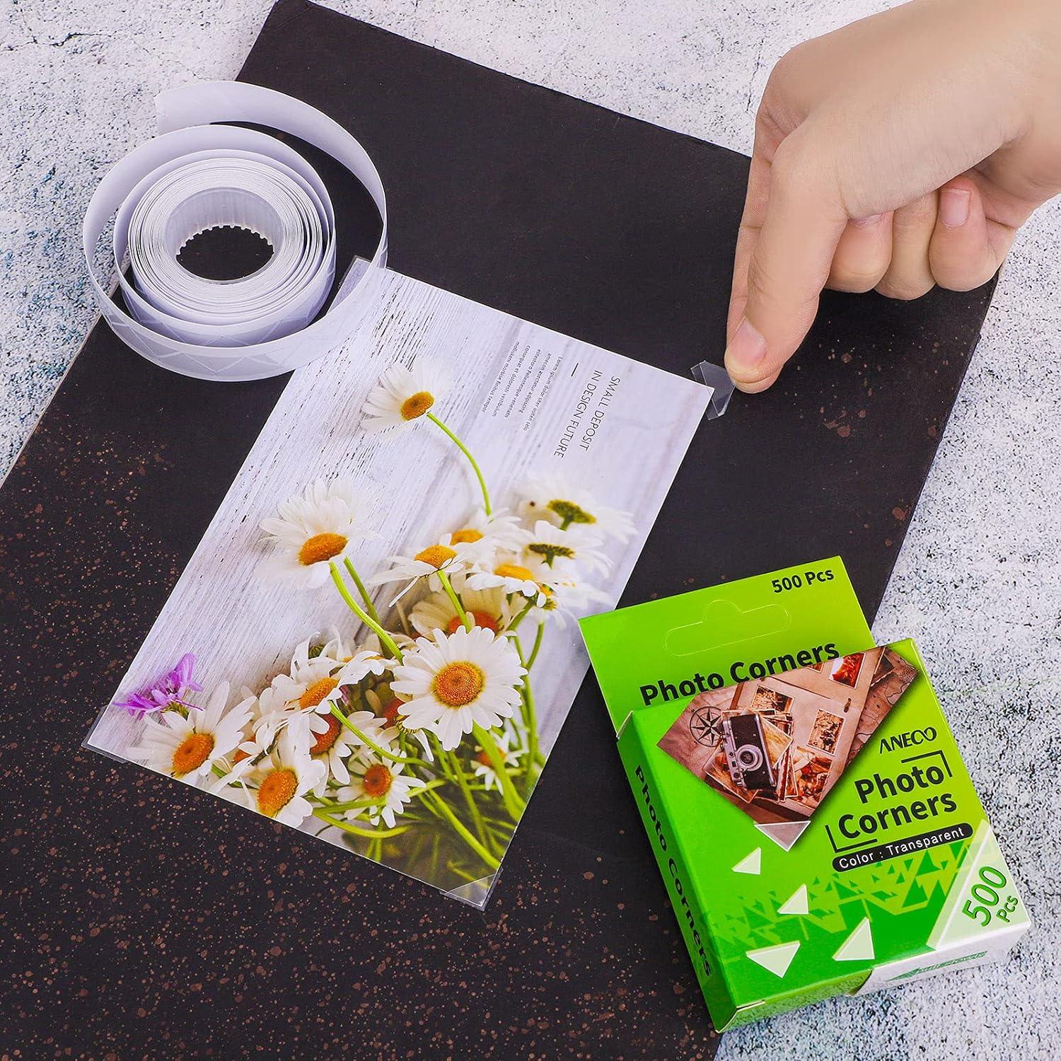 Aneco 500pcs Clear Photo Corners Stickers for DIY Album Scrapbook ...