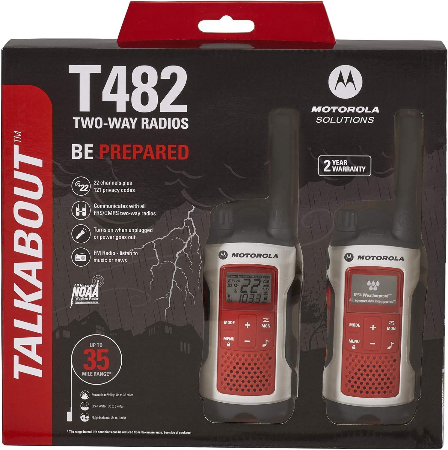 Motorola Solutions FRS T482 Talkabout Two-Way Radios 2 Pack - Red Cross ...