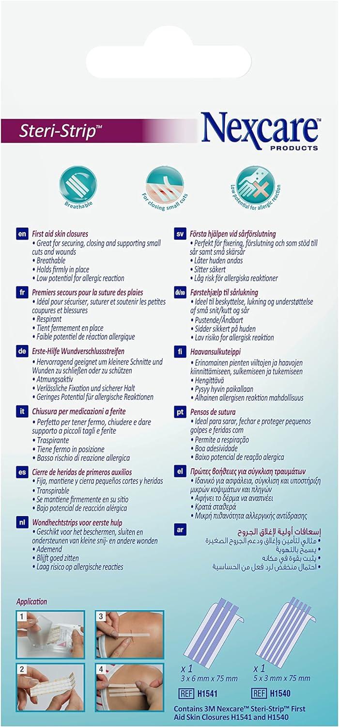 Nexcare Steri-Strip Wound Closure Strips - Assorted 8 Pieces per Pack ...