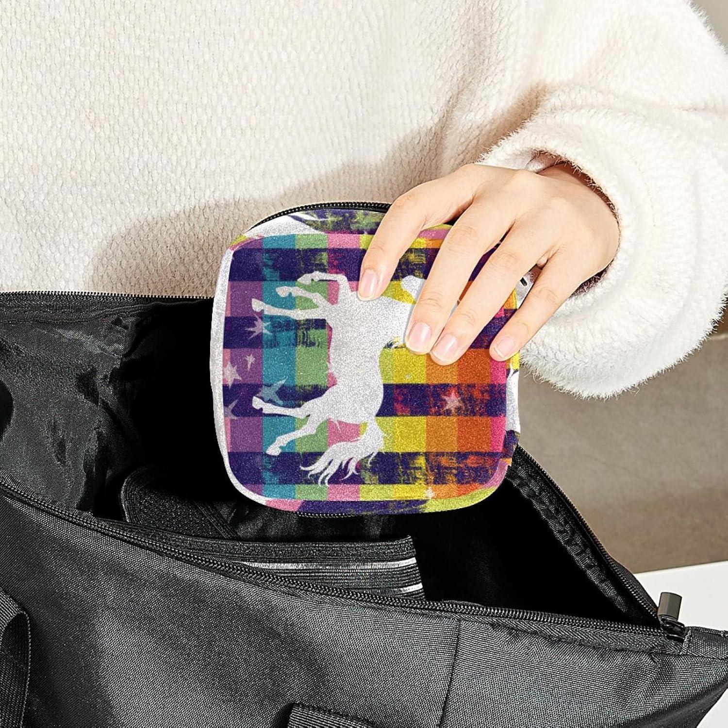 MUOOUM Tropical Palm Leaf Period Storage Bag Portable for Women & Teens ...