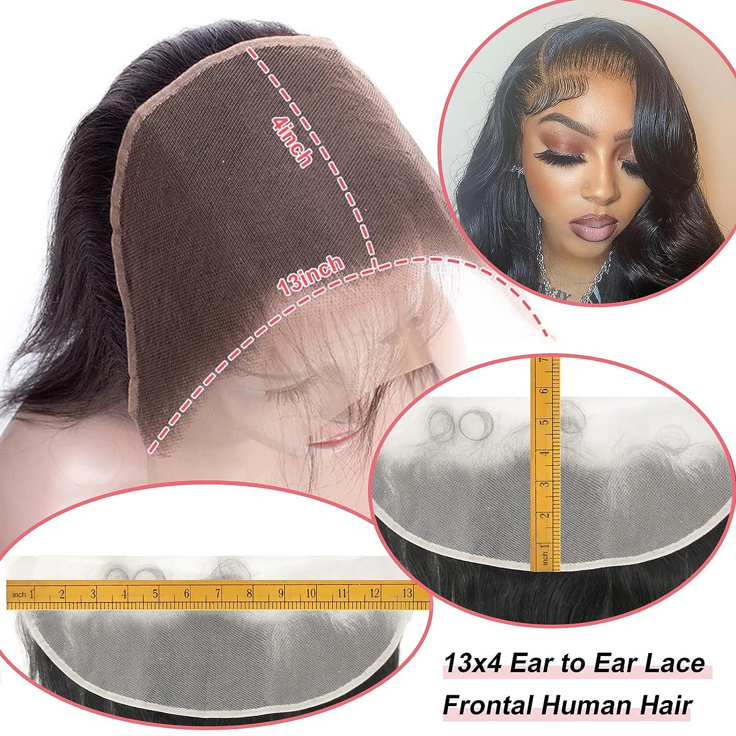 12 Body Wave HD Lace Frontal Closure- 10A Brazilian Virgin Human Hair ...