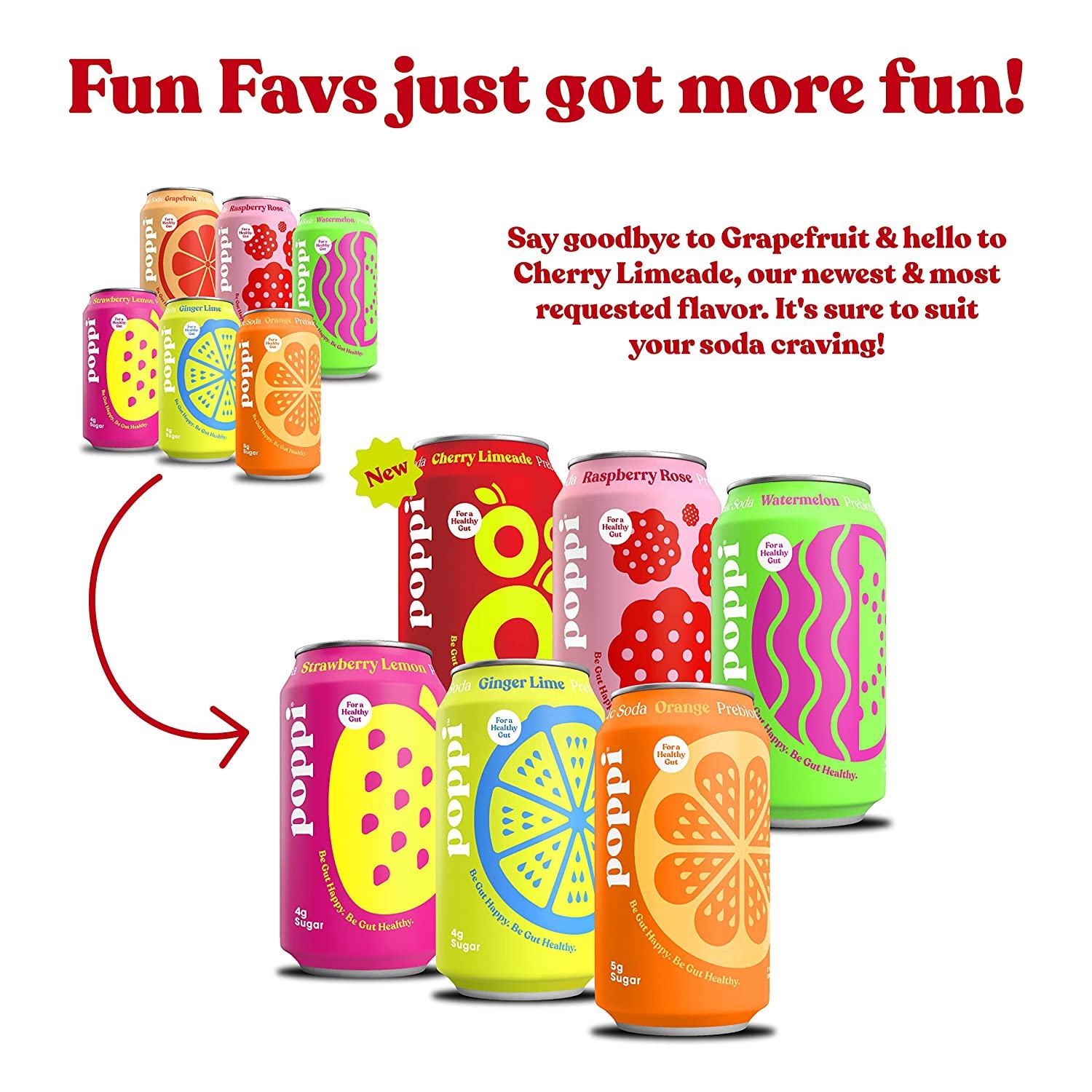 POPPI Sparkling Prebiotic Soda w/ Gut Health & Immunity Benefits ...