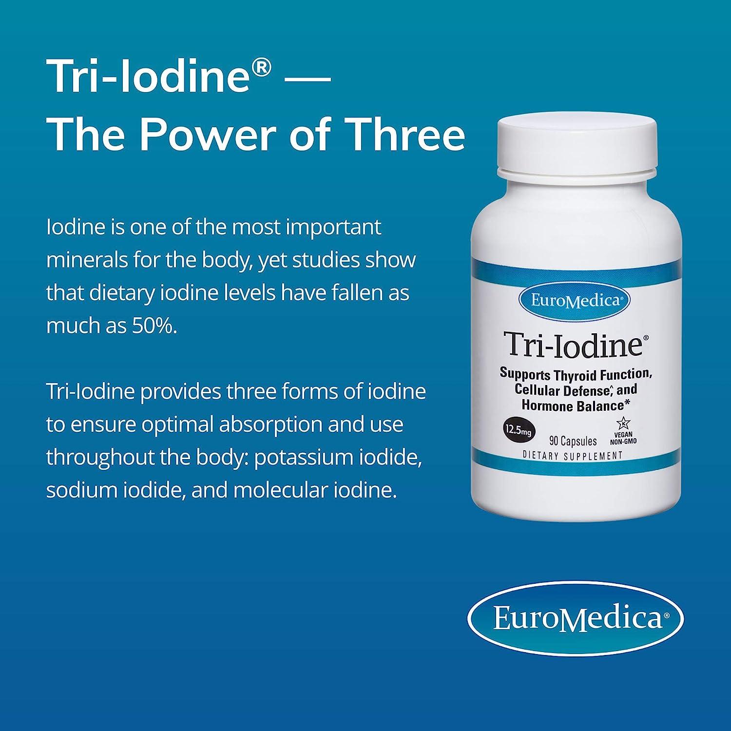 EuroMedica Tri-Iodine 12.5mg Capsules - Potassium, Sodium & Molecular ...