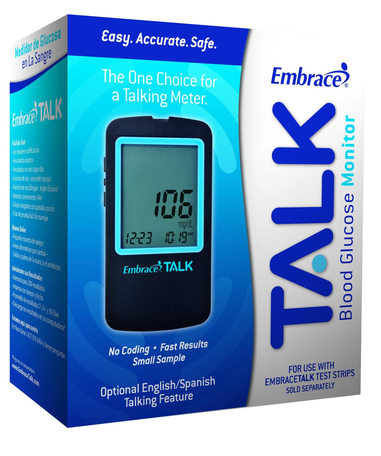 Embrace Talk Blood Glucose Meter - Accurate and Easy-to-Use Monitoring ...
