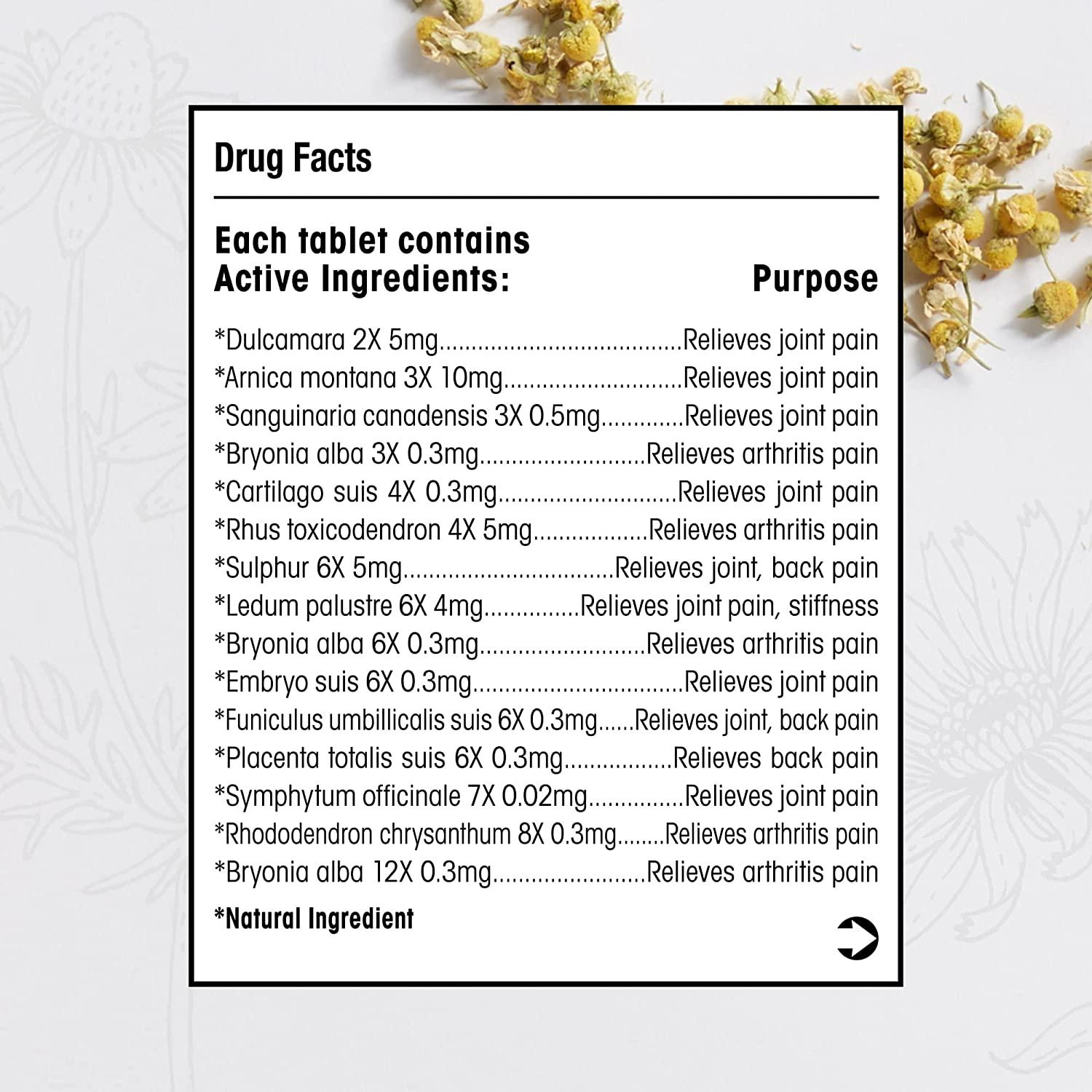 Natural Arthritis Relief - T-Relief Arnica +12 Tablets for Joint Pain ...