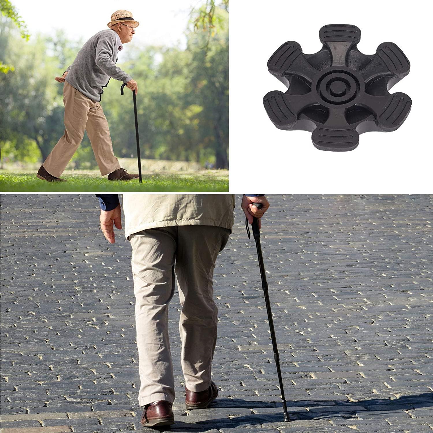 34 Inch Heavy Duty Quad Cane Tips with 6 Support Feet - Replacement ...