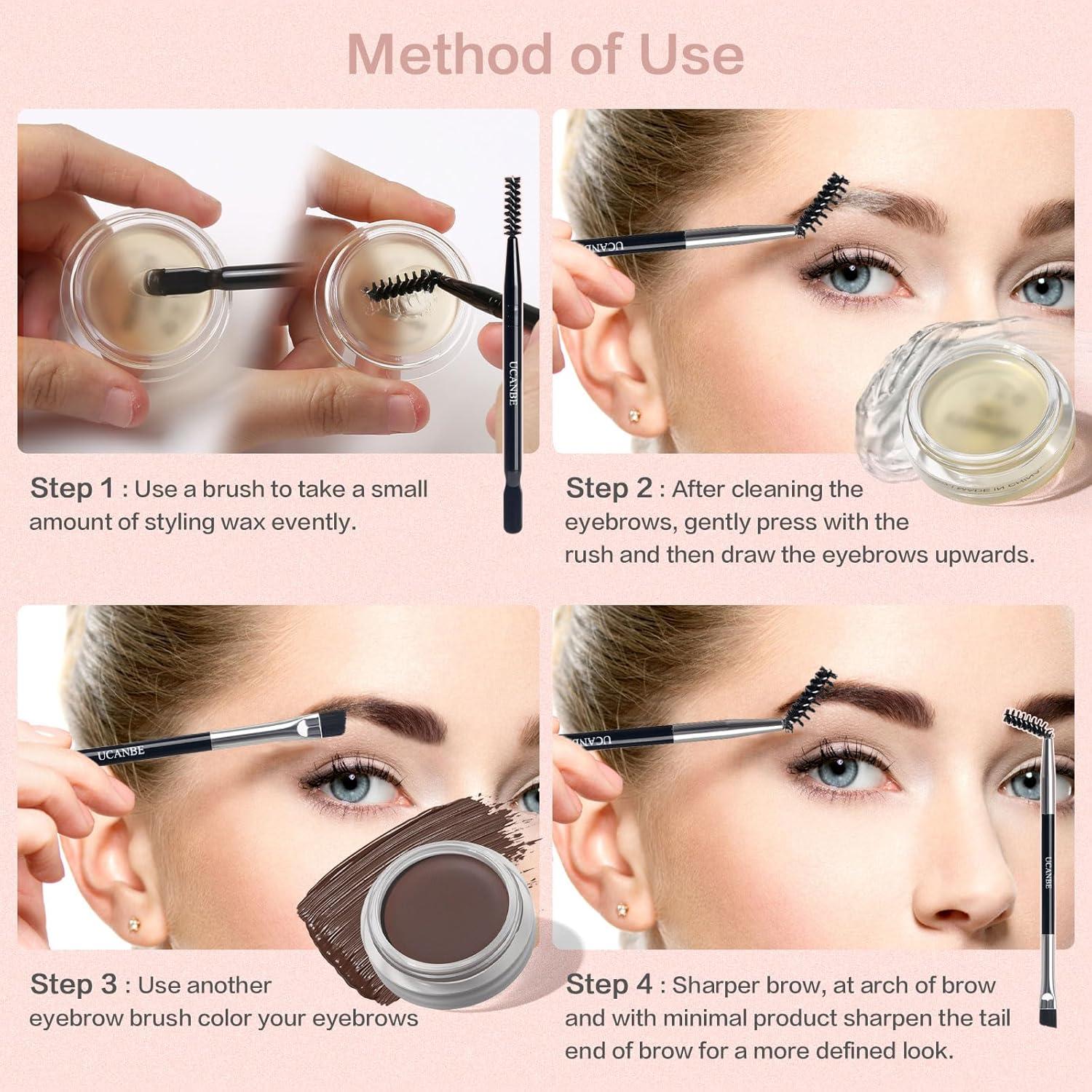 how to draw eyebrows with gel