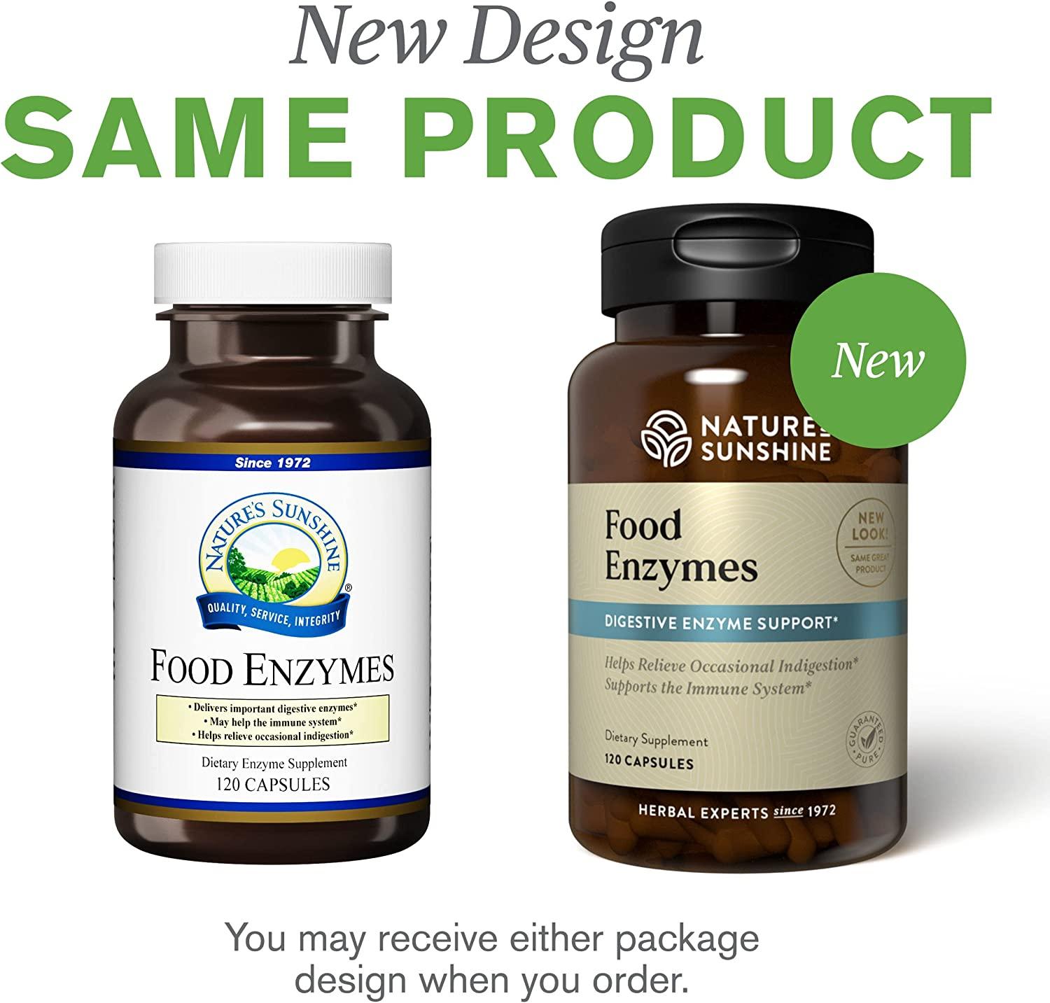 Nature's Sunshine Food Enzymes - Digestive Support with Prebiotics and ...