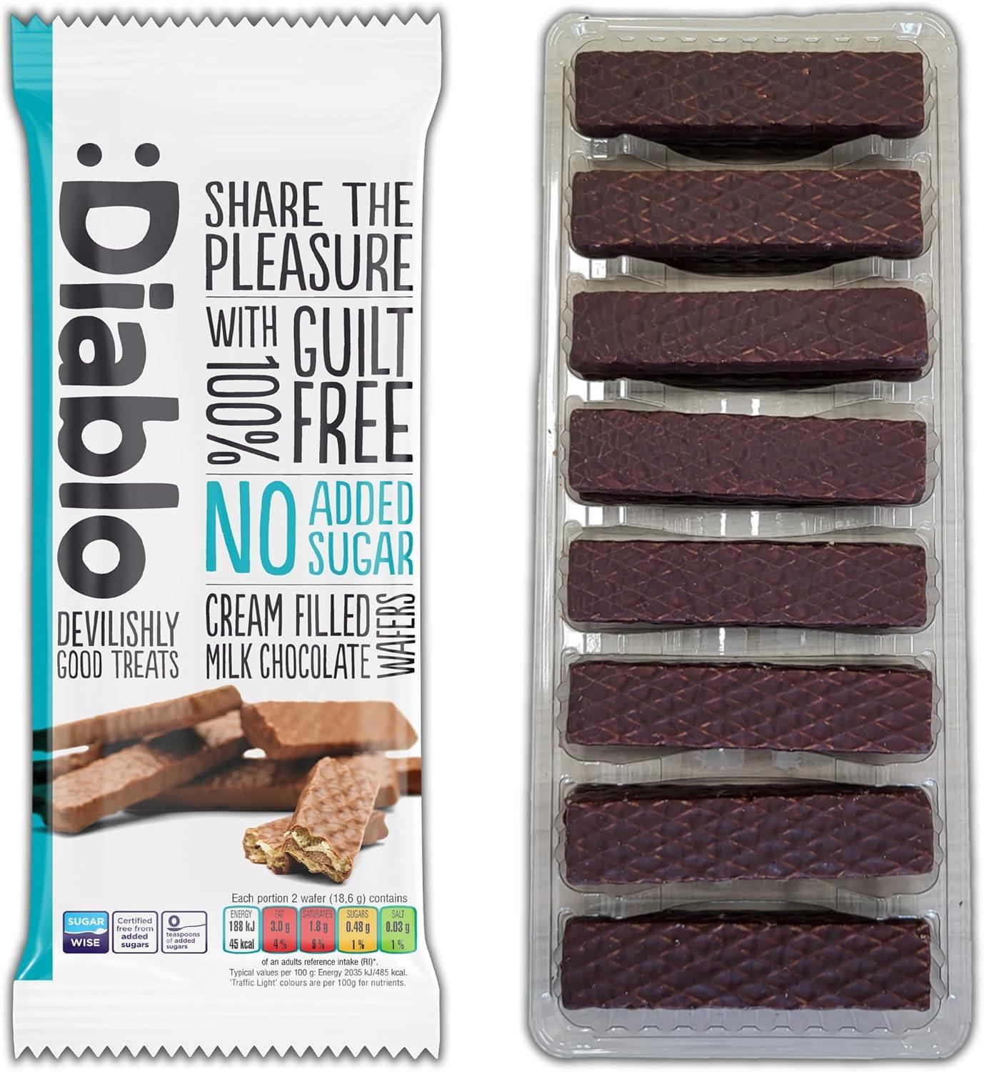 Diablo Cream Filled Milk Chocolate Wafers No Added Sugar Sweetened with ...