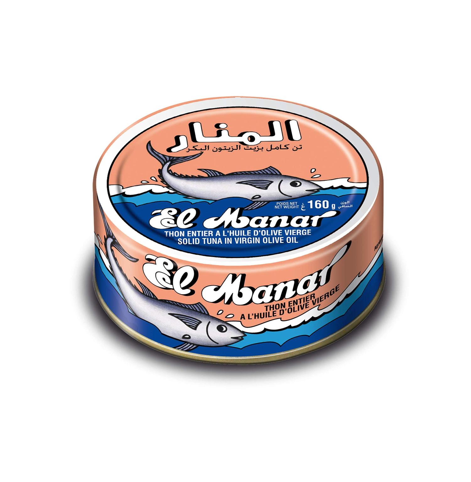 El Manar Solid Tuna in Tunisian Olive Oil - 10-Pack 160g Cans | Buy Now ...