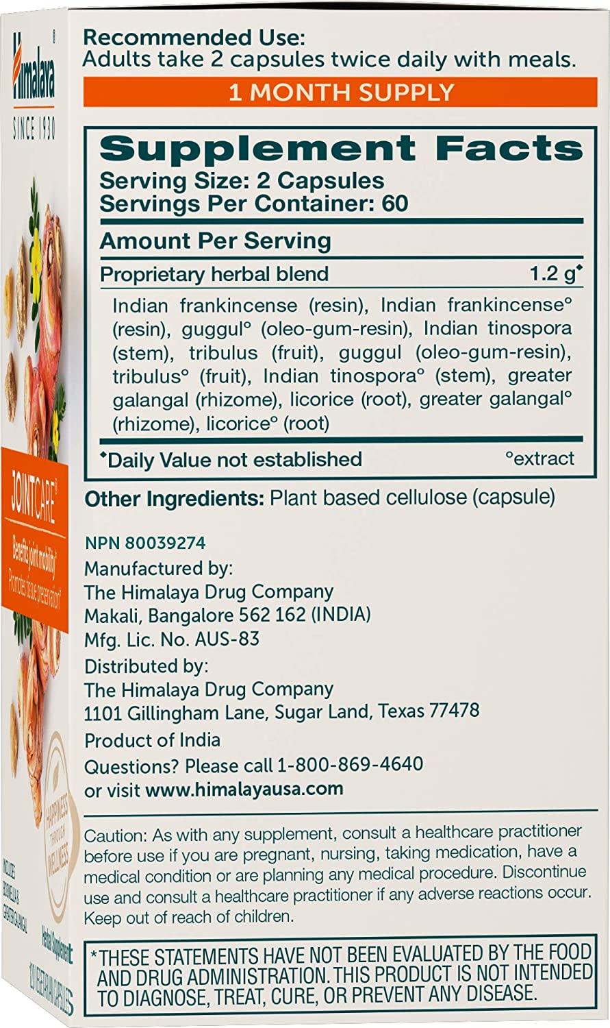 Himalaya JointCare - 120 Vegetarian Capsules for Joint Health ...