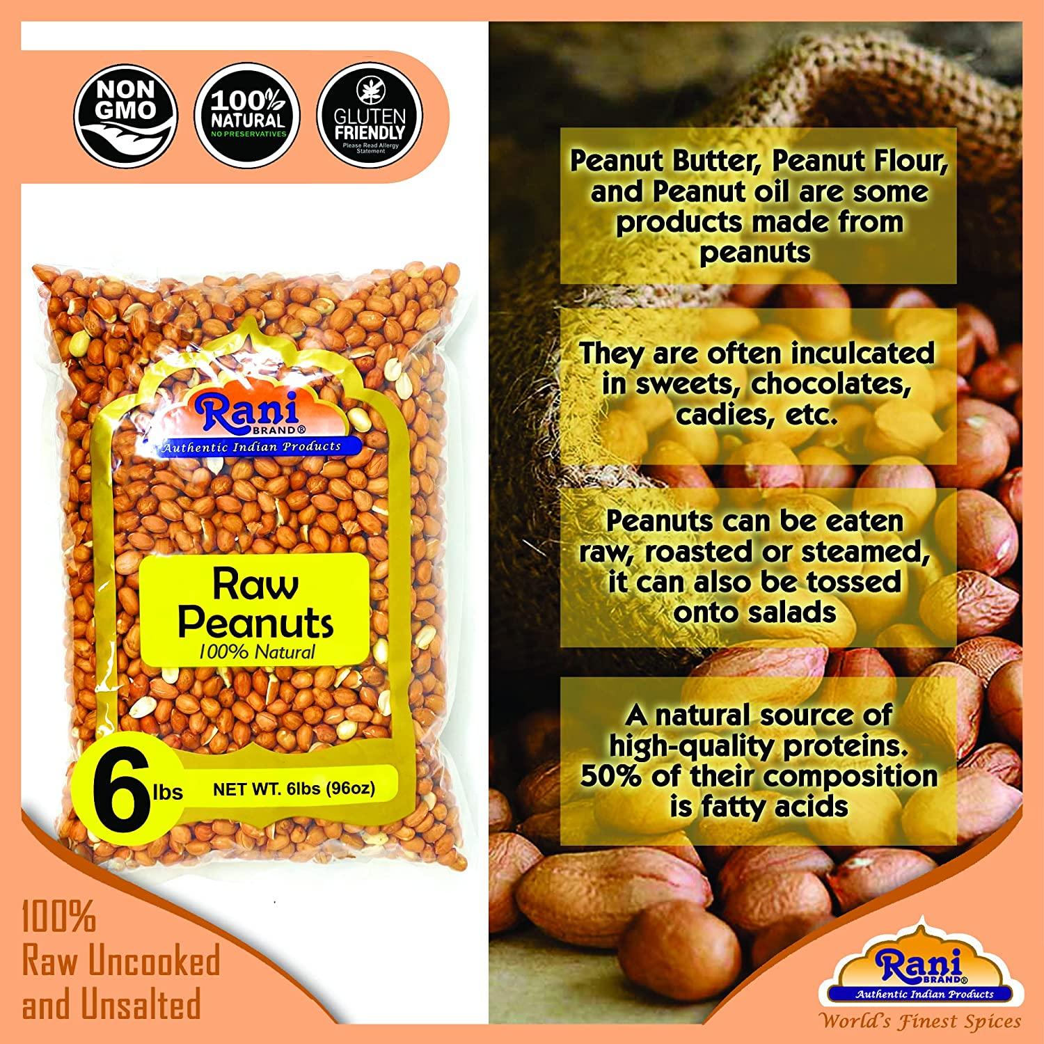 Rani Raw Whole Peanuts 96oz (6lbs) Bulk - All Natural, Vegan, Gluten ...