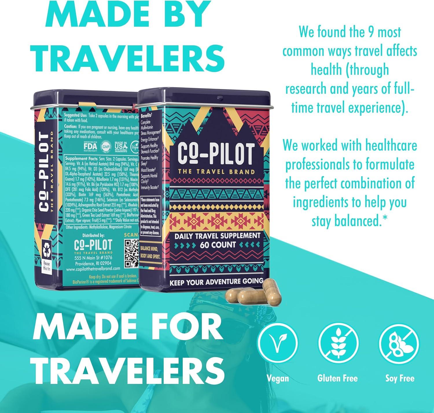 Co-Pilot All-in-1 Travel Supplement | Jet Lag & Immune Support | Energy ...