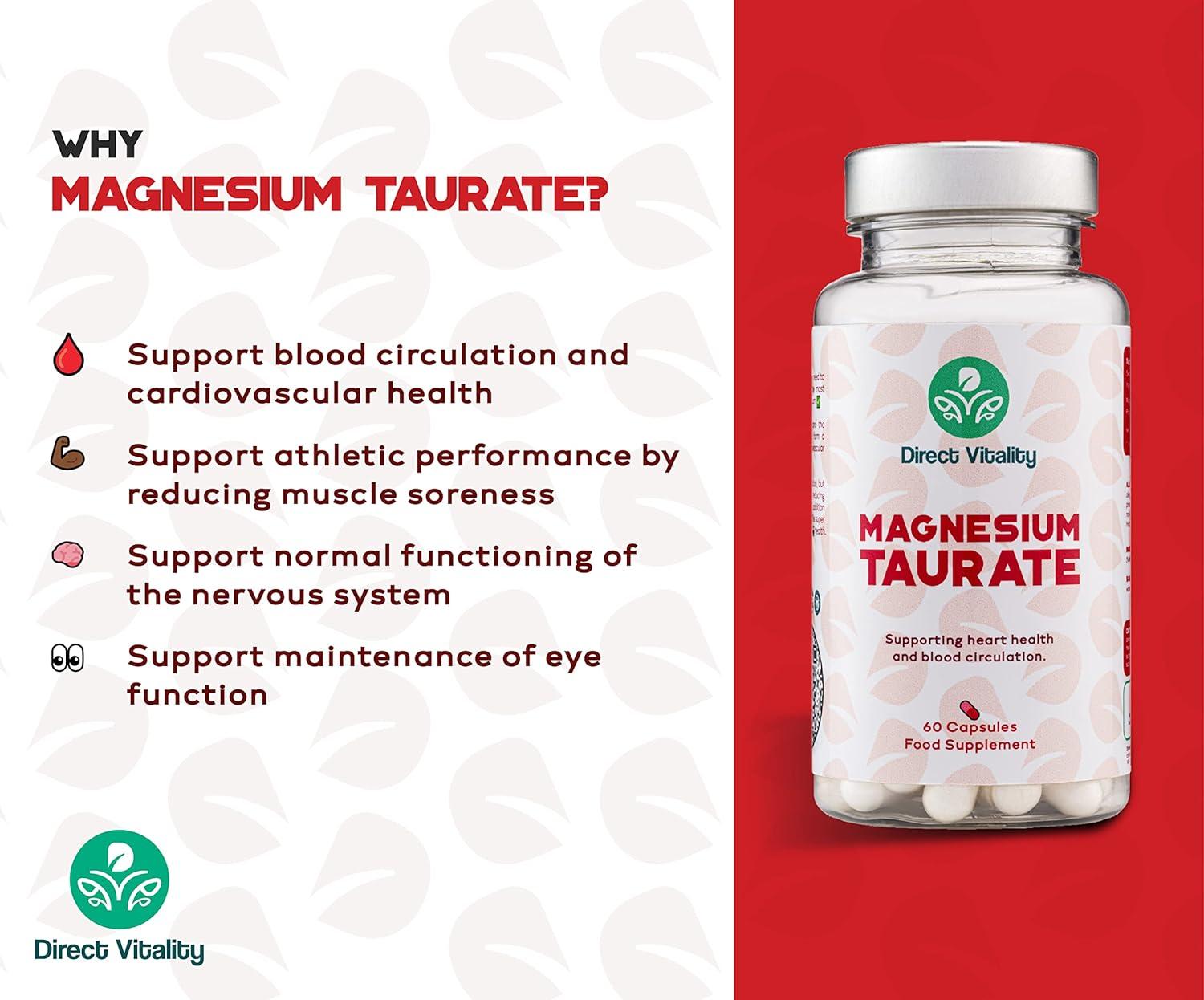 700mg Magnesium Taurate Capsules | UK Made | Vegan | 2 Months Supply ...