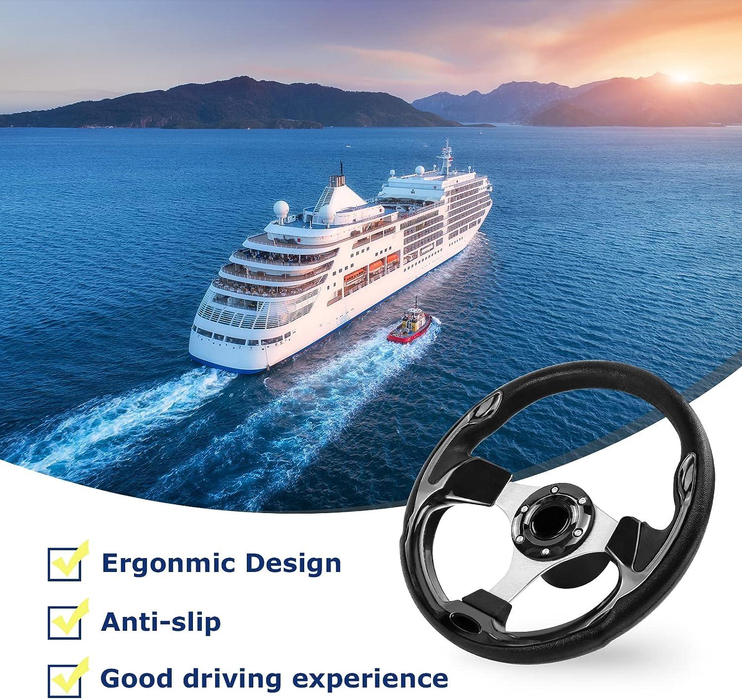 QYMOPAY 12.5 Boat Steering Wheel | Carbon Fiber, Anti-Slip | Marine ...