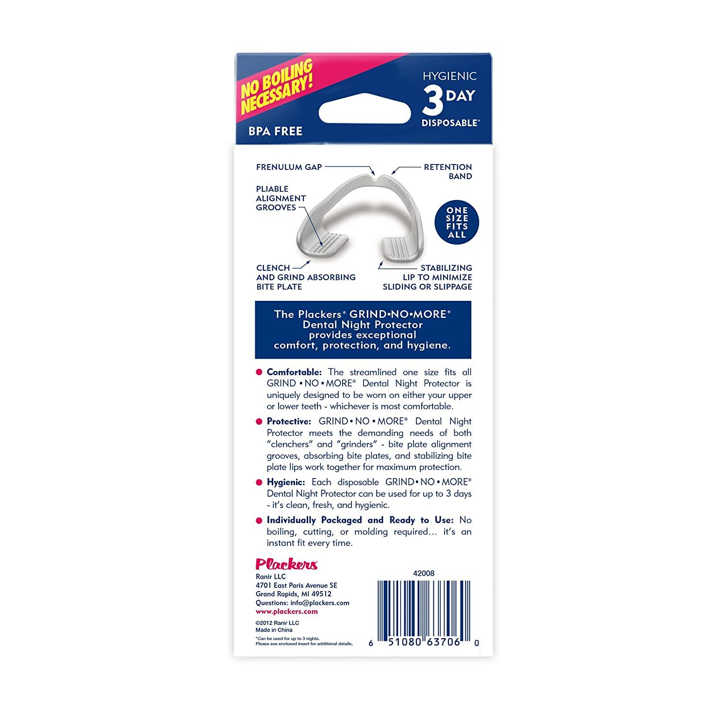 Plackers Grind No More Dental Night Guard for Teeth Grinding - 14 Count ...