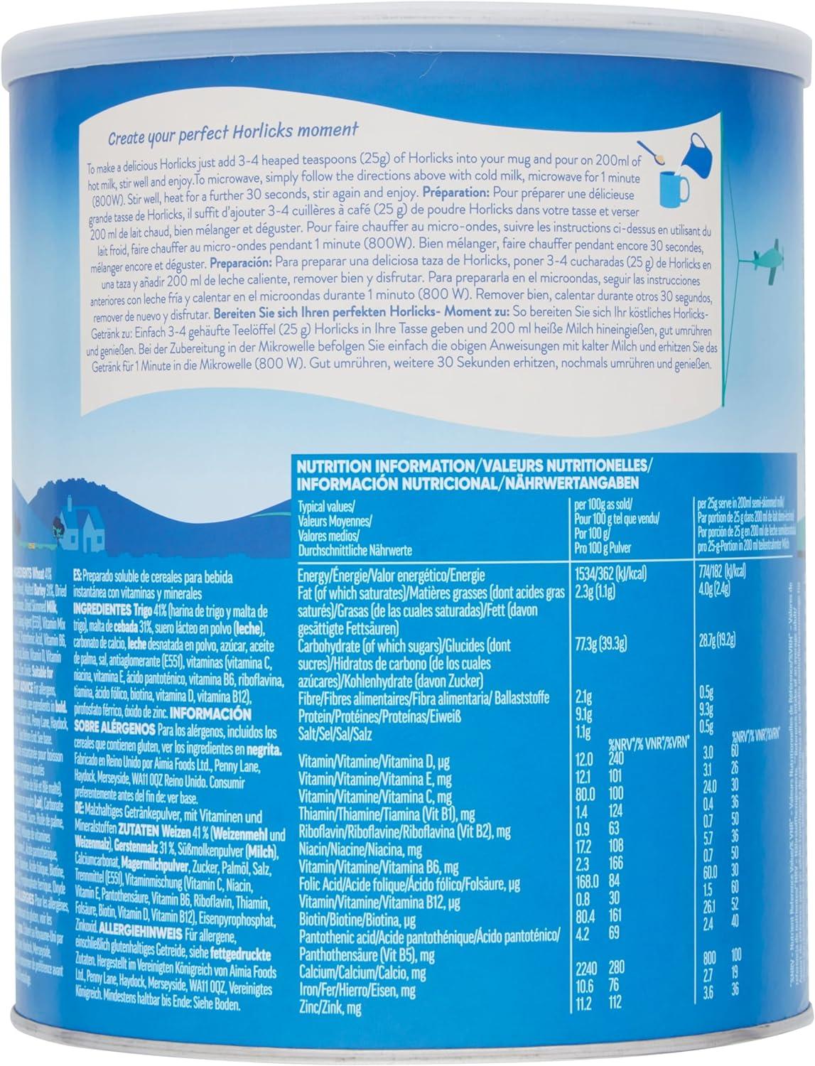 Horlicks Original Malted Milk 2kg - High in Calcium, Zinc, Vitamin C, D ...