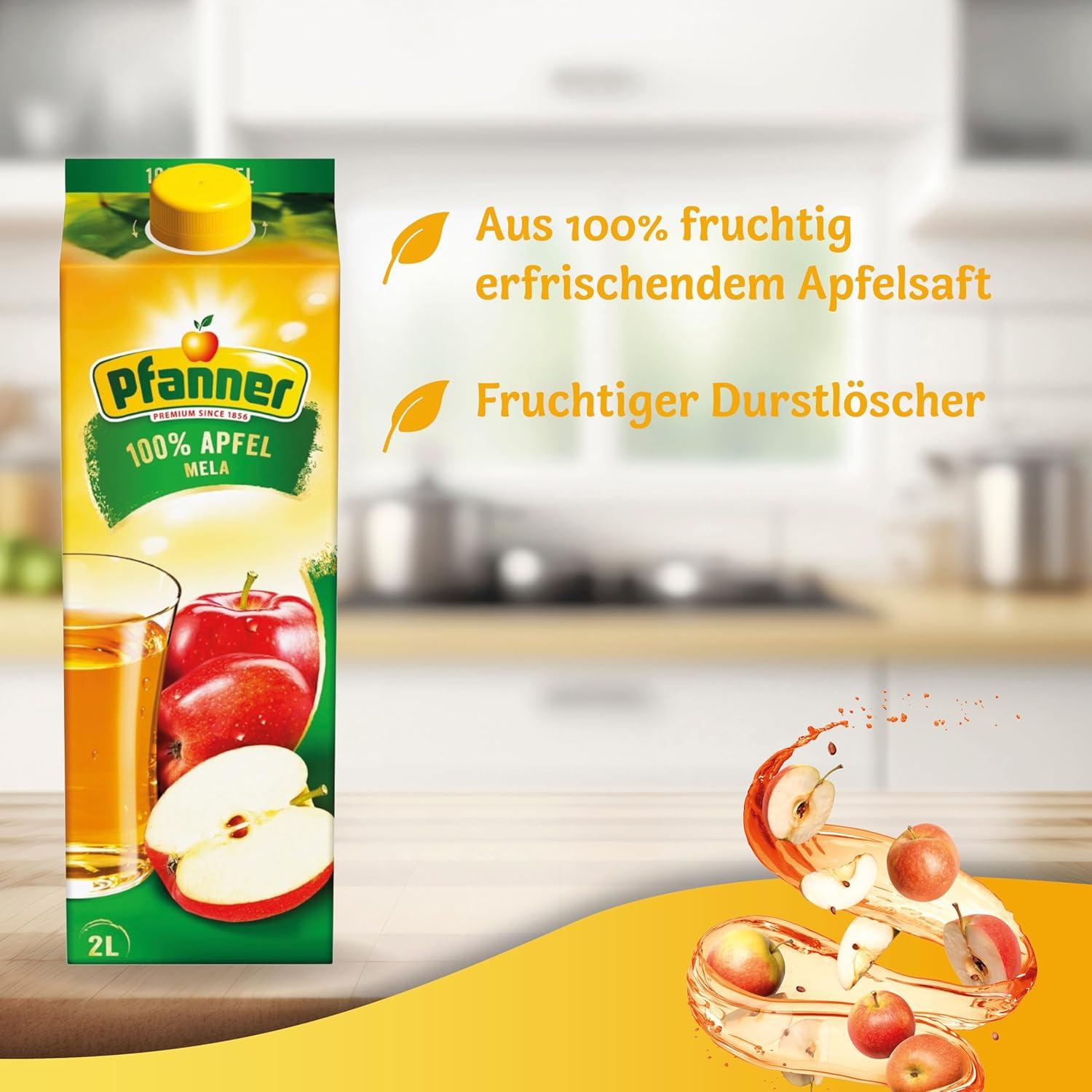 Buy Pfanner 100% Apple Juice - Classic Fruit Juice No Added Sugar - 2L ...