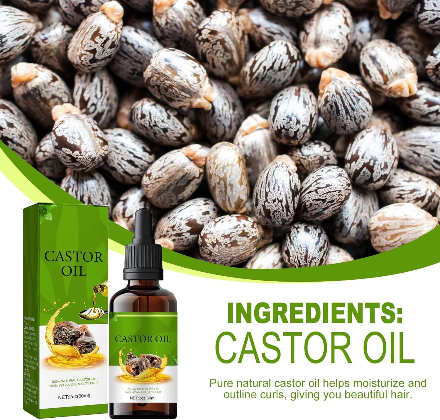 Castor Hair Oil for Hair and Scalp 60 ml Hair Oil Against Hair Loss to ...