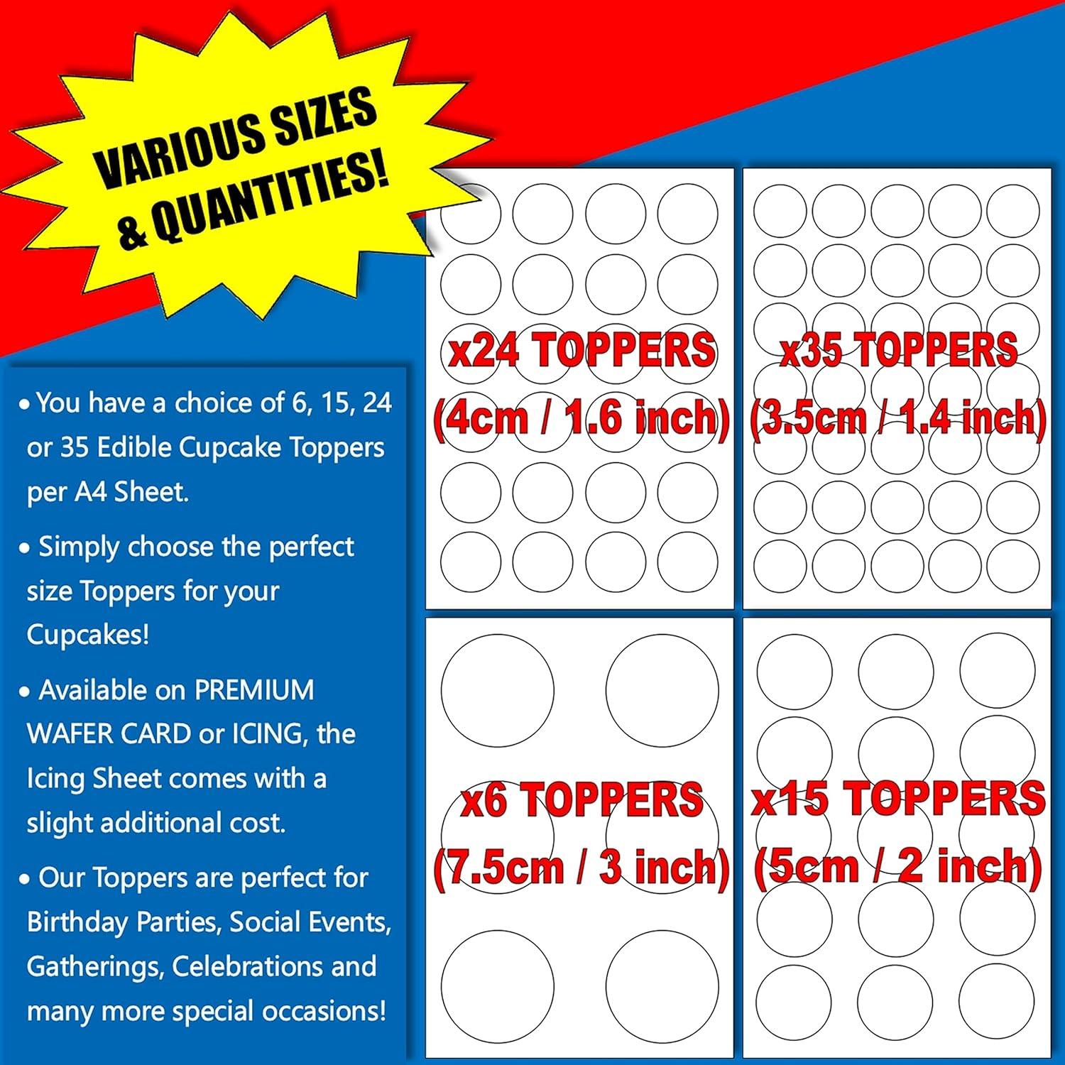 24 x Car Tyre Wheel Rim Edible Wafer or Icing Cupcake Toppers Fun Xmas ...