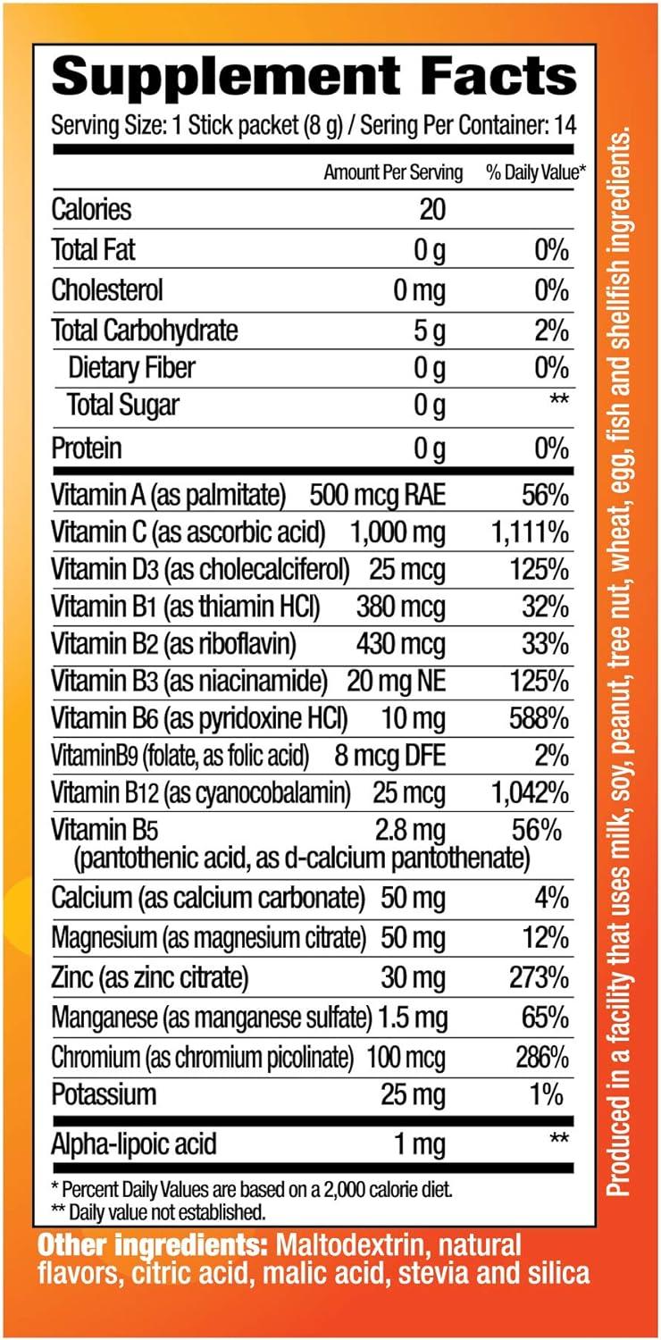 Resistance C Vitamin C Stick Packs - Immune System Support with 16 ...