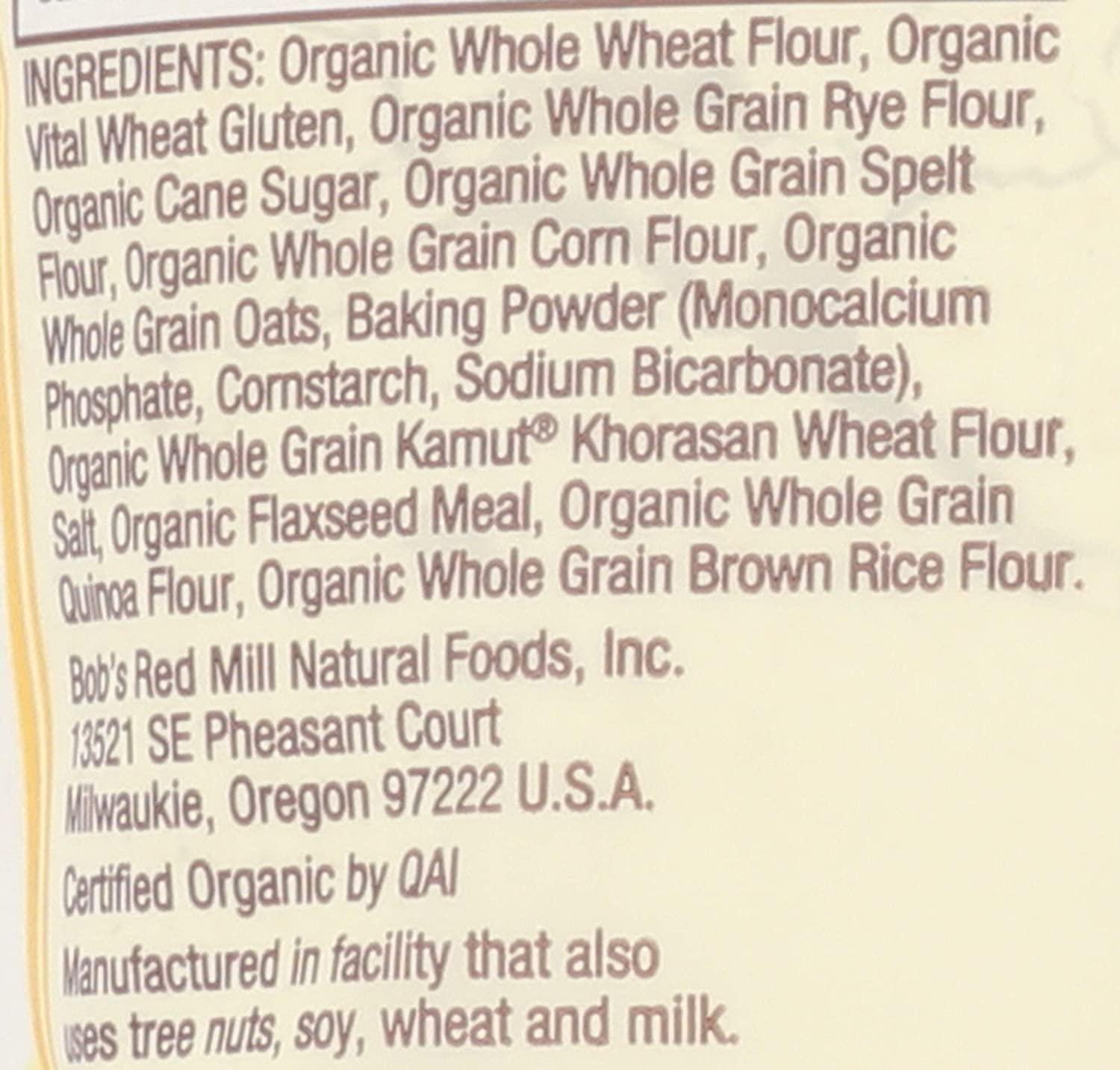 Bob's Red Mill Organic 7 Grain Pancake & Waffle Mix Whole Grain 24 oz ...