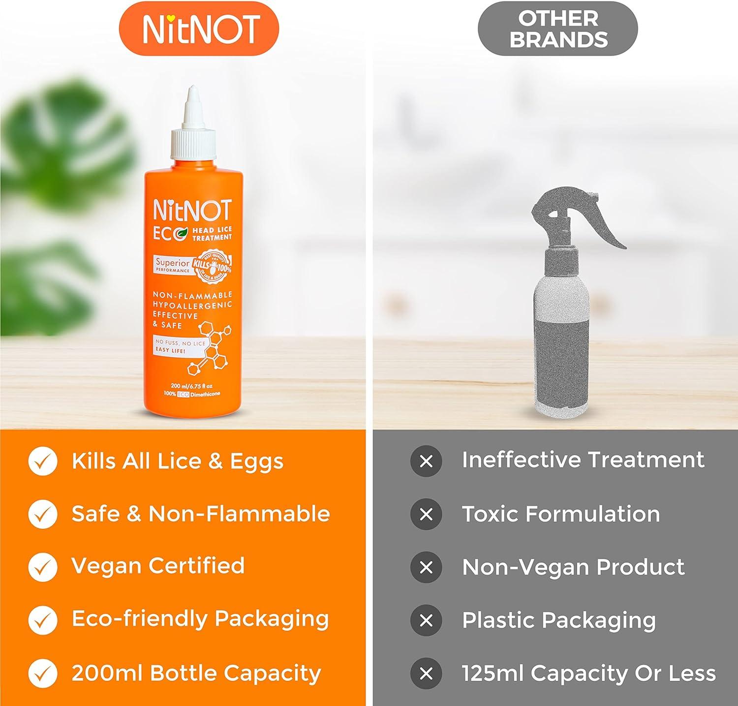 NitNOT Headlice Treatment - 100% Effective Lice & Nit Treatment Lotion ...