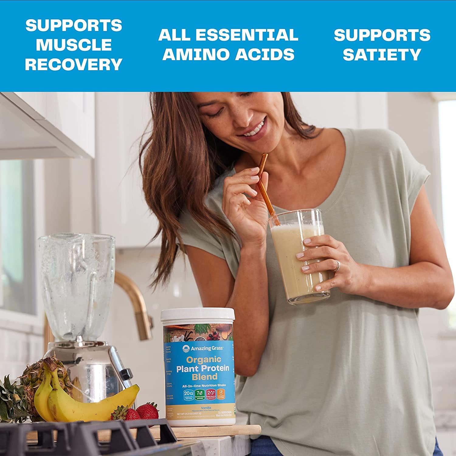 Amazing Grass Organic Plant Protein Blend - Vegan Protein Powder with ...