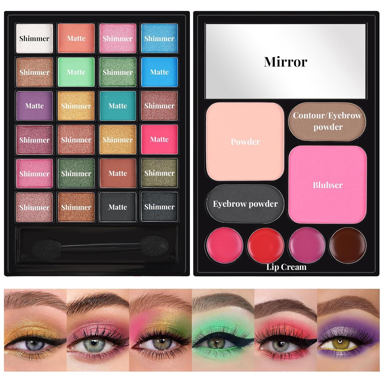 All-in-One Makeup Kit for Women | 24 Eyeshadow Lipsticks Blushers ...
