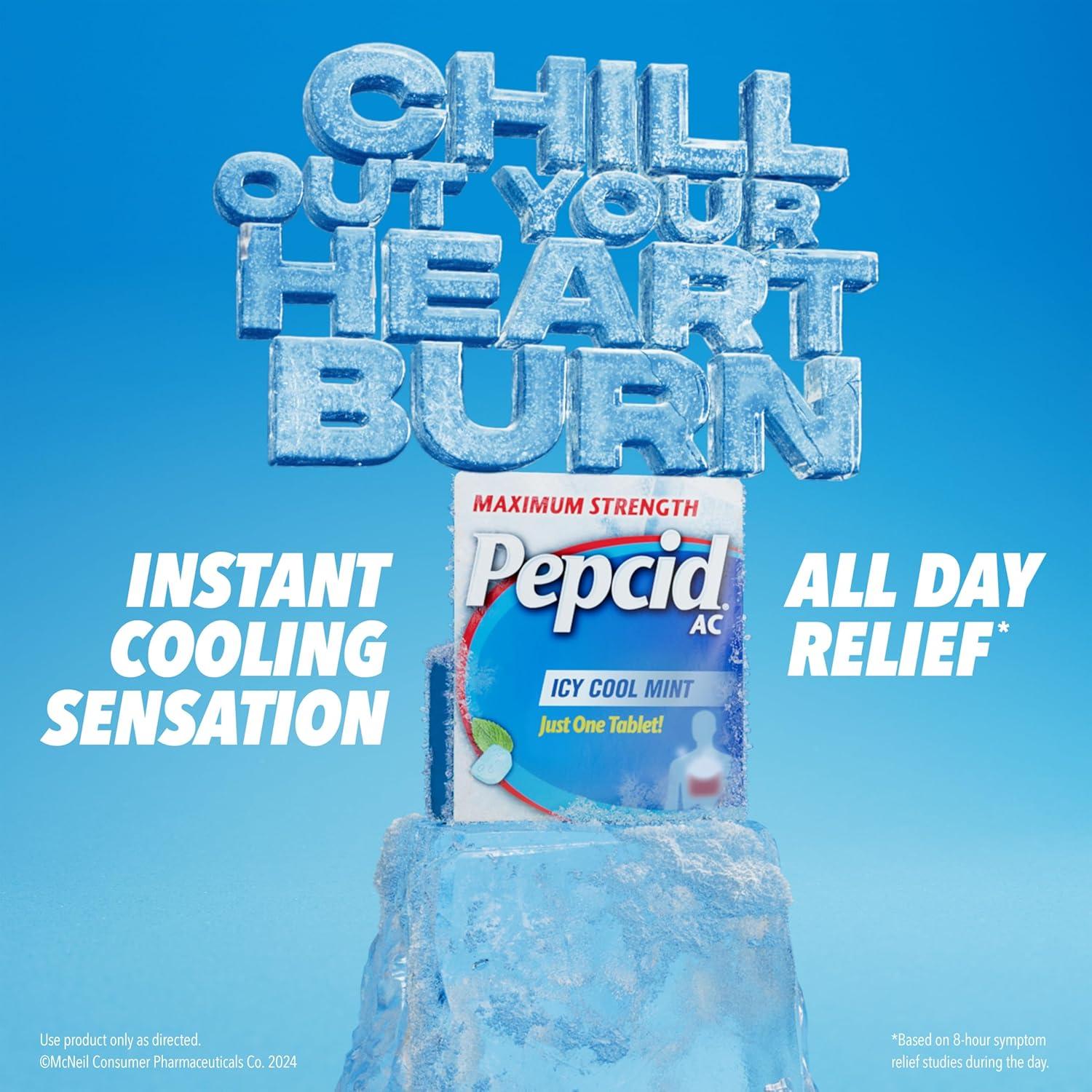 Pepcid AC Maximum Strength Heartburn Relief Tablets - Icy Cool Mint 20 ...