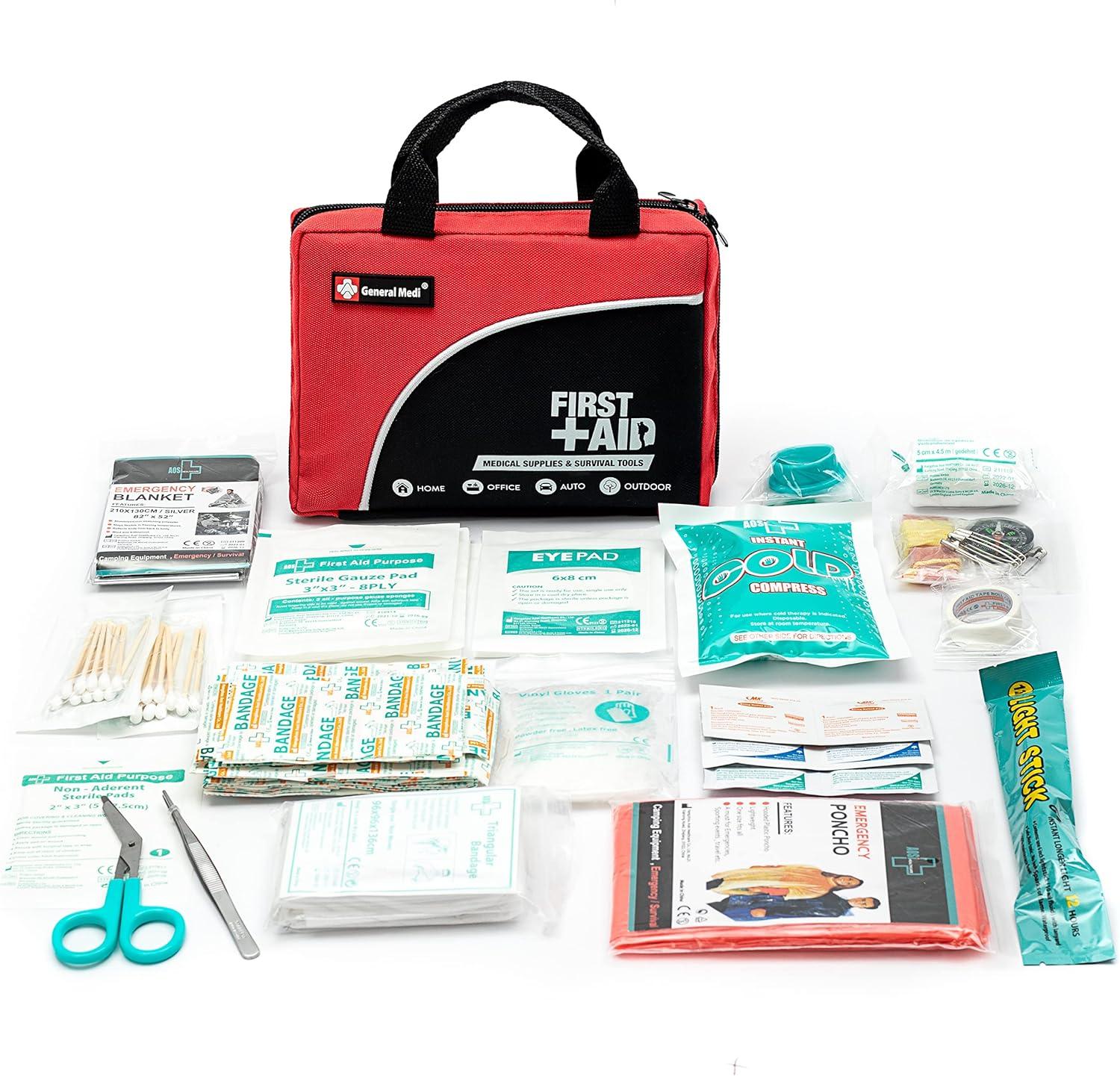 General Medi 160-Piece Premium First Aid Set - Essential Kit for Home ...