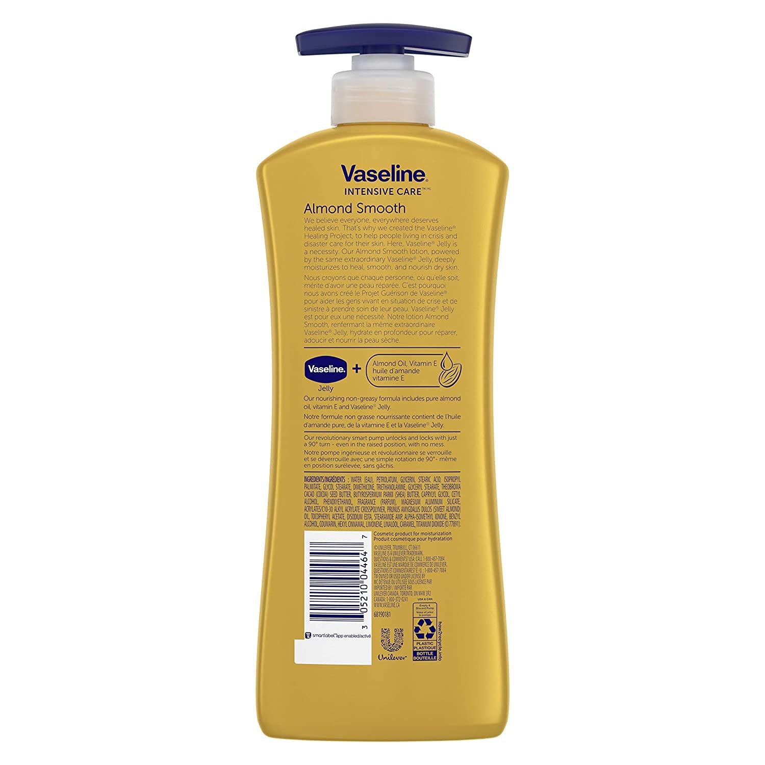 Vaseline Intensive Care Almond Smooth Skin Lotion 20.3 oz - 4 Pack ...