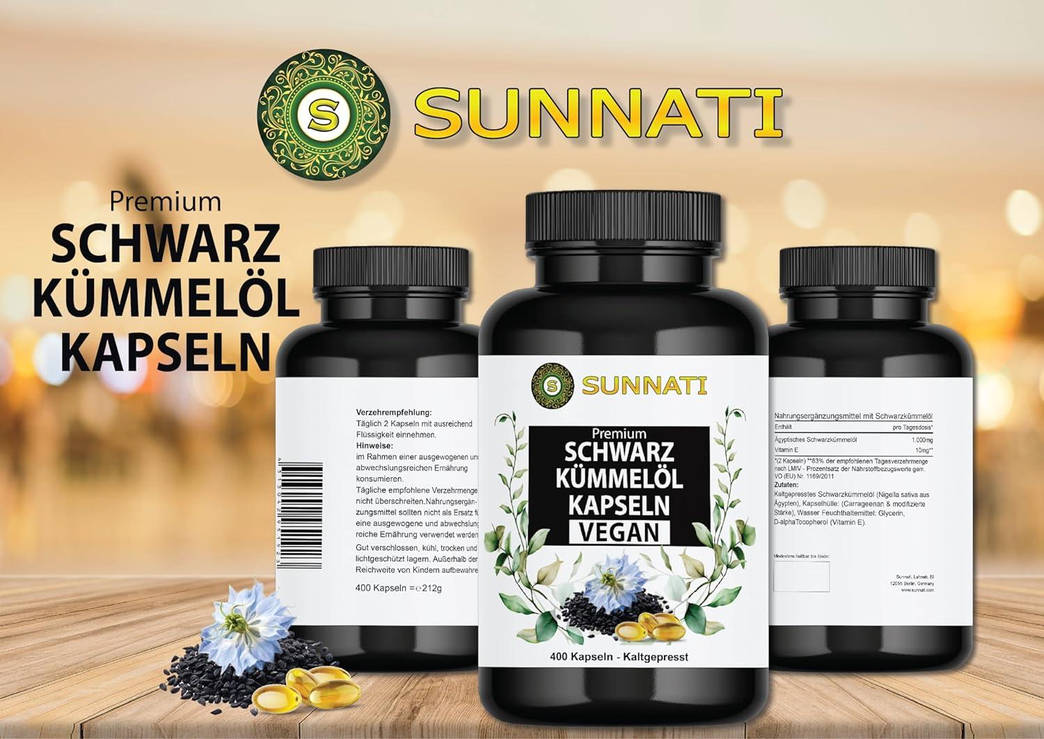 Buy Black Cumin Oil Capsules - 400 Vegan 1000 mg - High-Dose Cold ...